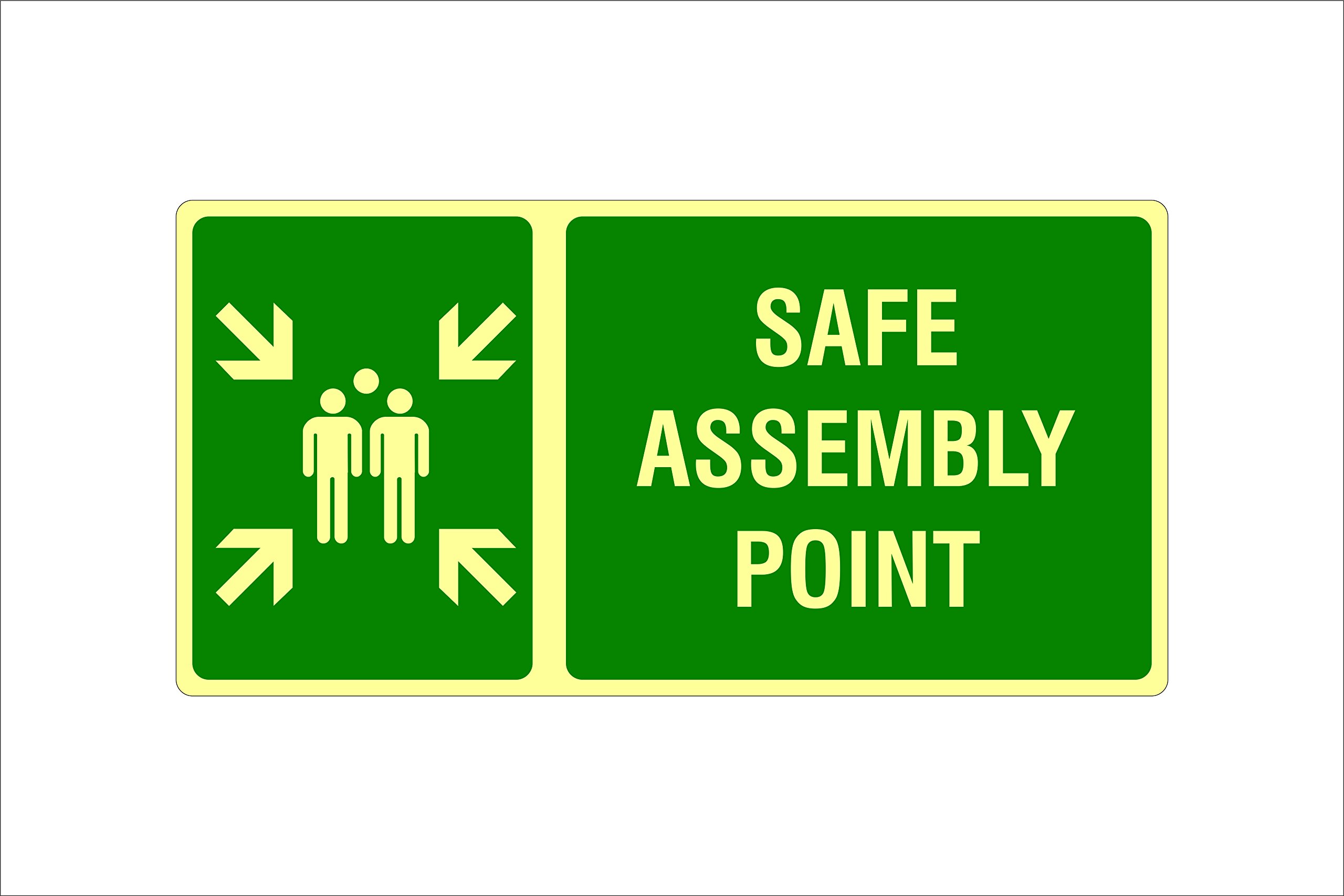 Mintkraftsafe Assembly Point Sign Foam Sheet Glow In Dark Uv ...