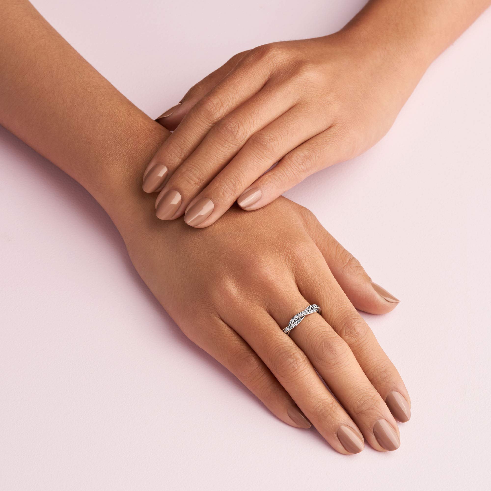 Pandora Sparkling Twisted Lines Ring - Gift for Her - Stackable ...