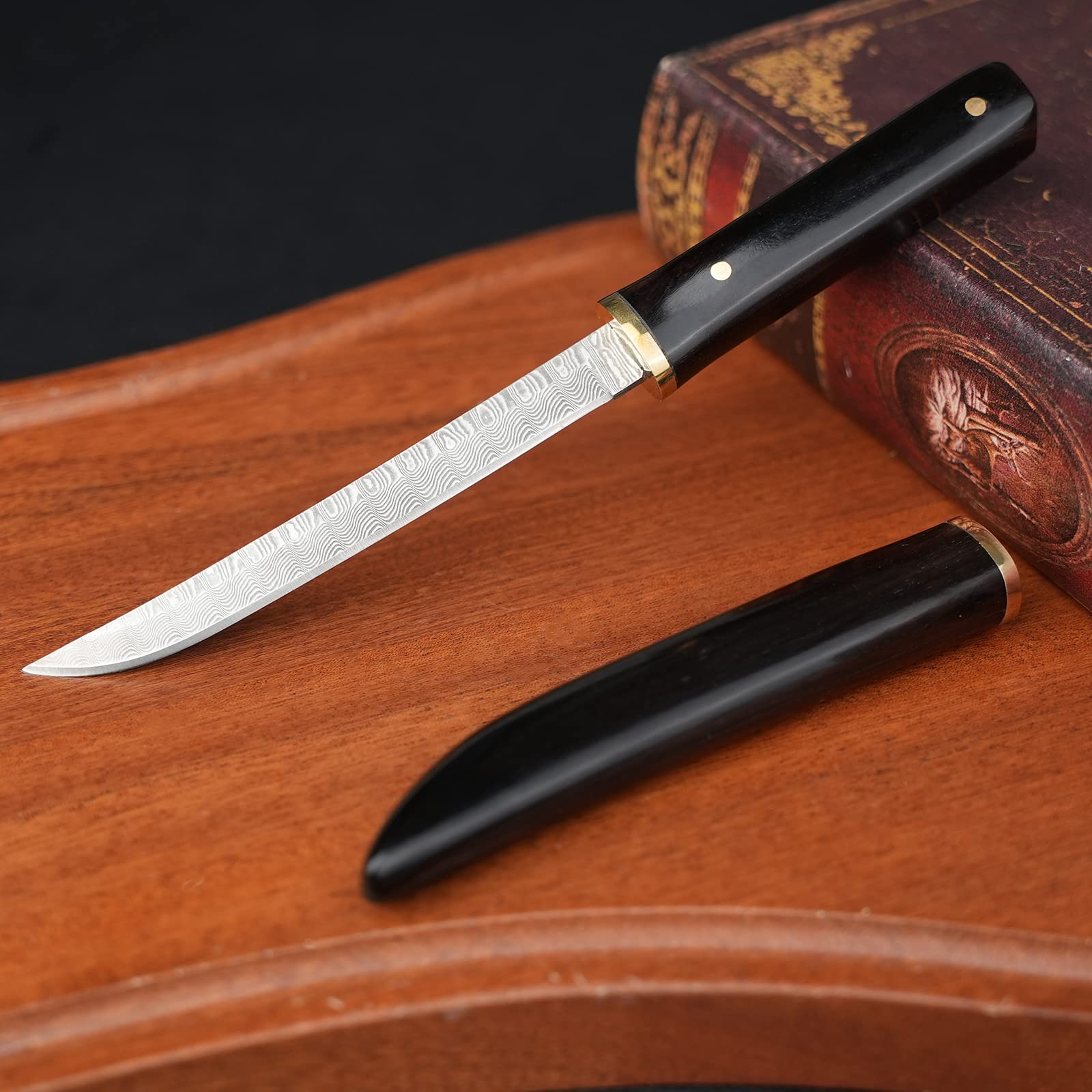Snapklik.com : VALKNUT Damascus Knife Gift Mens Mini Katana Japanese ...