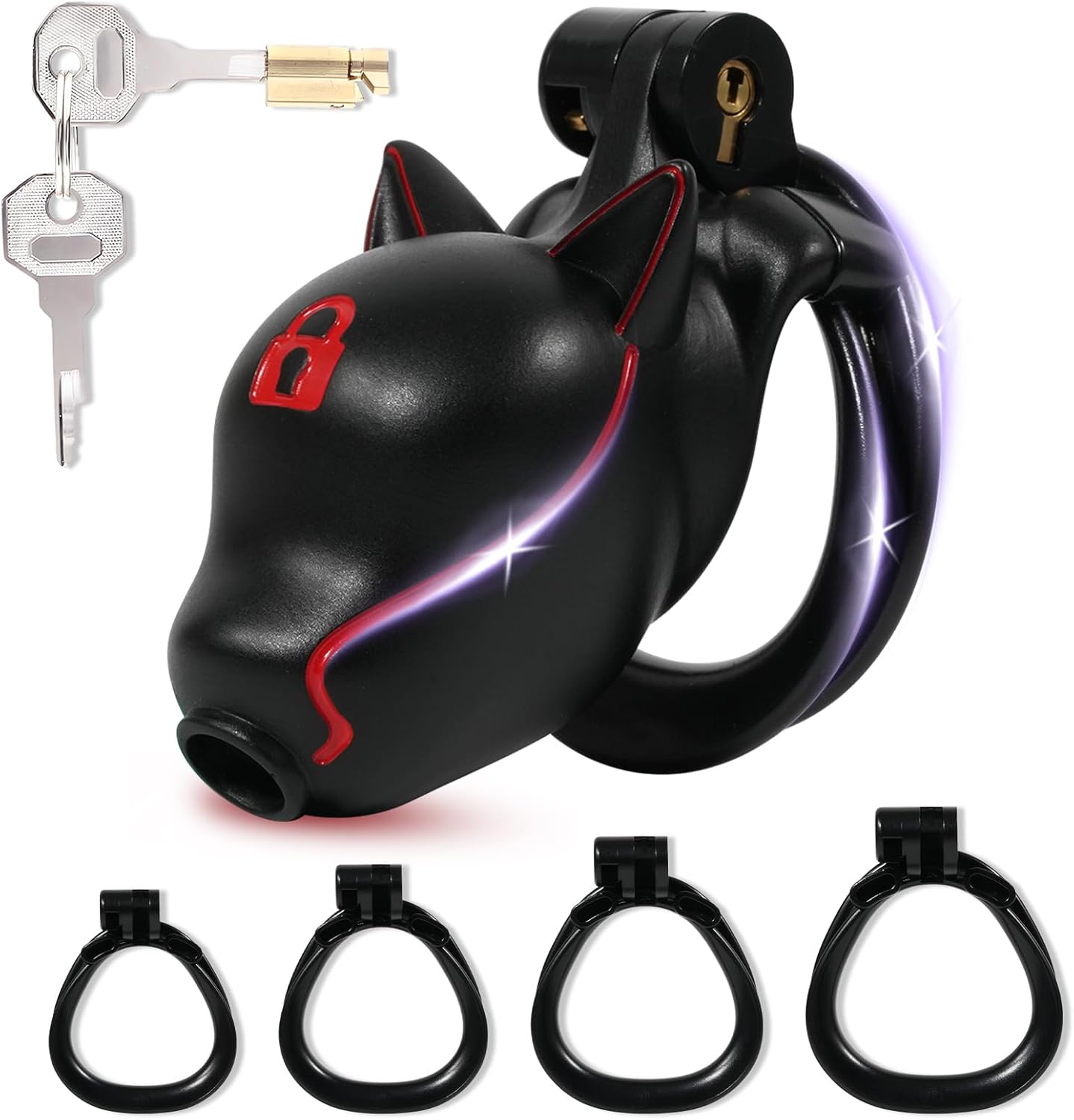 Amazon.com: Dog Head Chastity Cage Male Chastity Device Cock Cage with ...