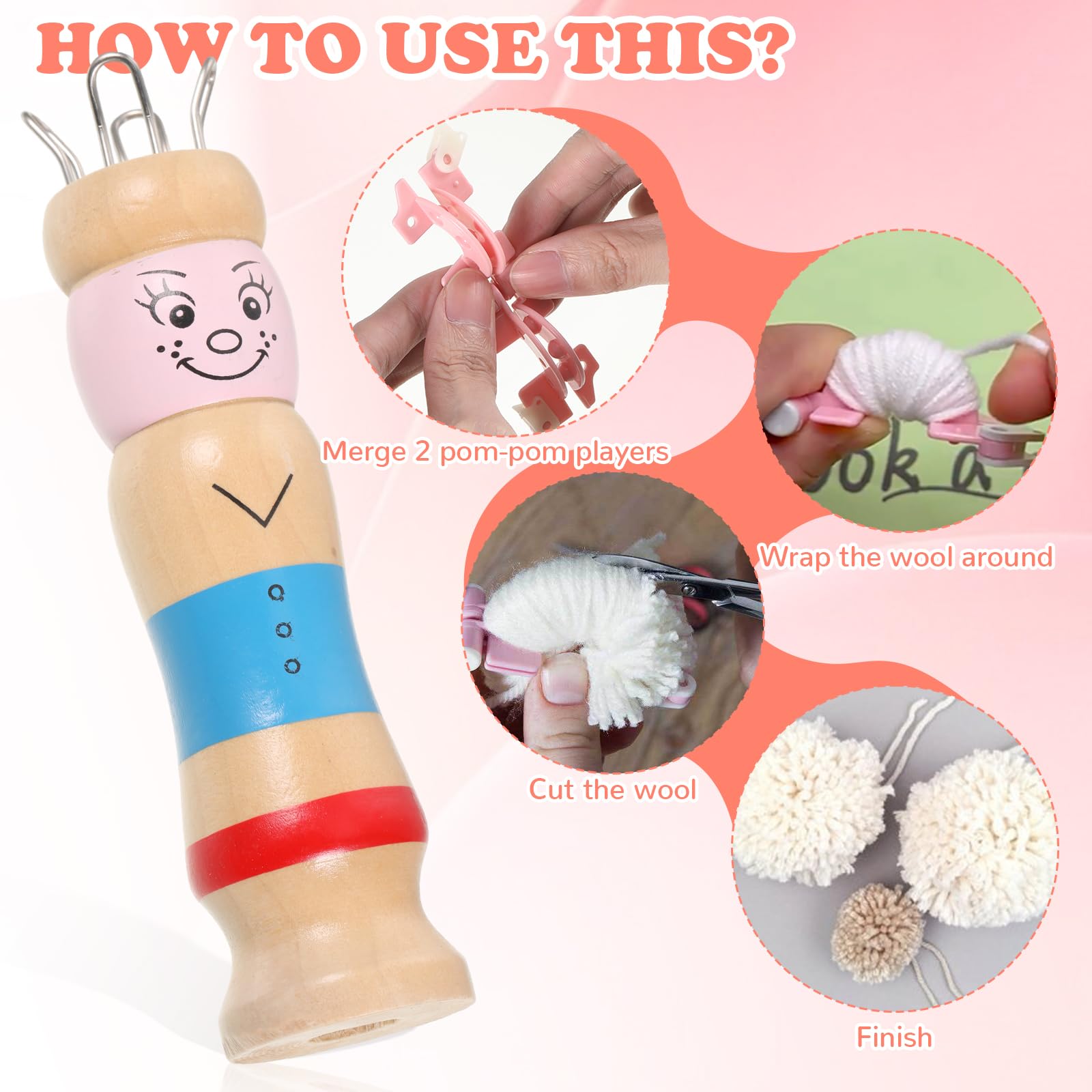 letcdfer 8PCS Childrens Knitting Sets, French Knitting Doll Kids Craft ...