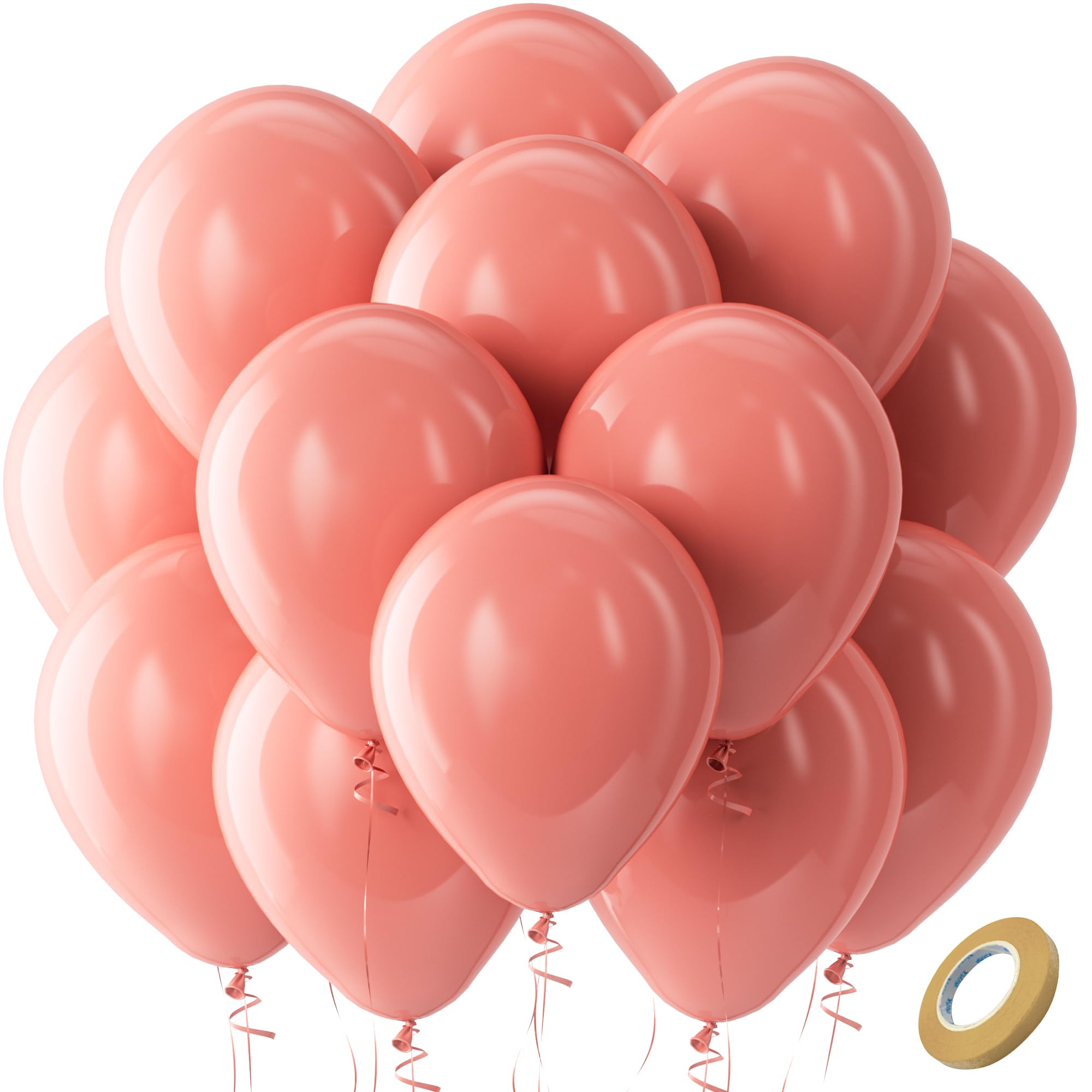 Amazon.com: Bezente Dusty Pink Latex Party Balloons - 100 Pack 12 inch ...