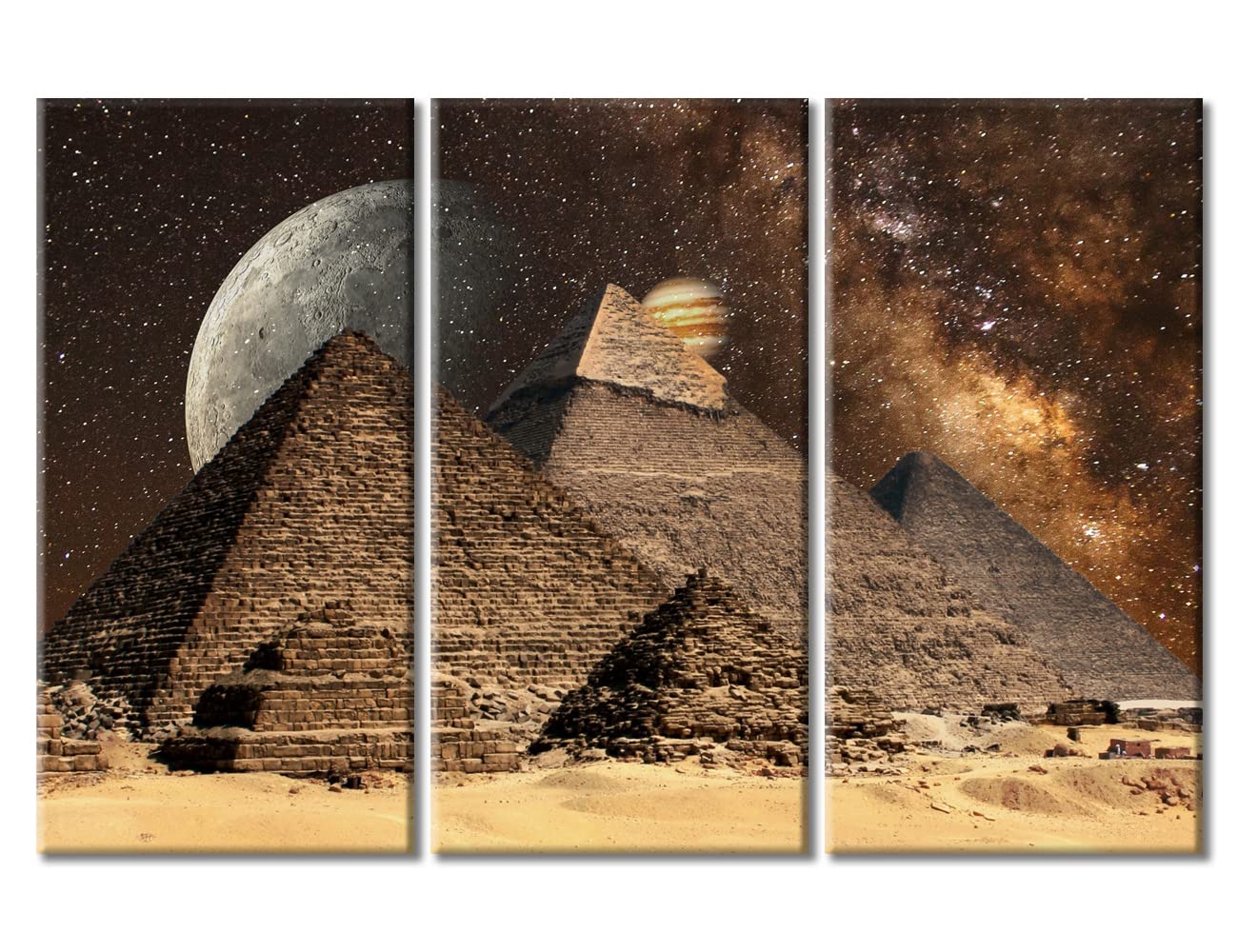 Egyptian Pyramids At Night