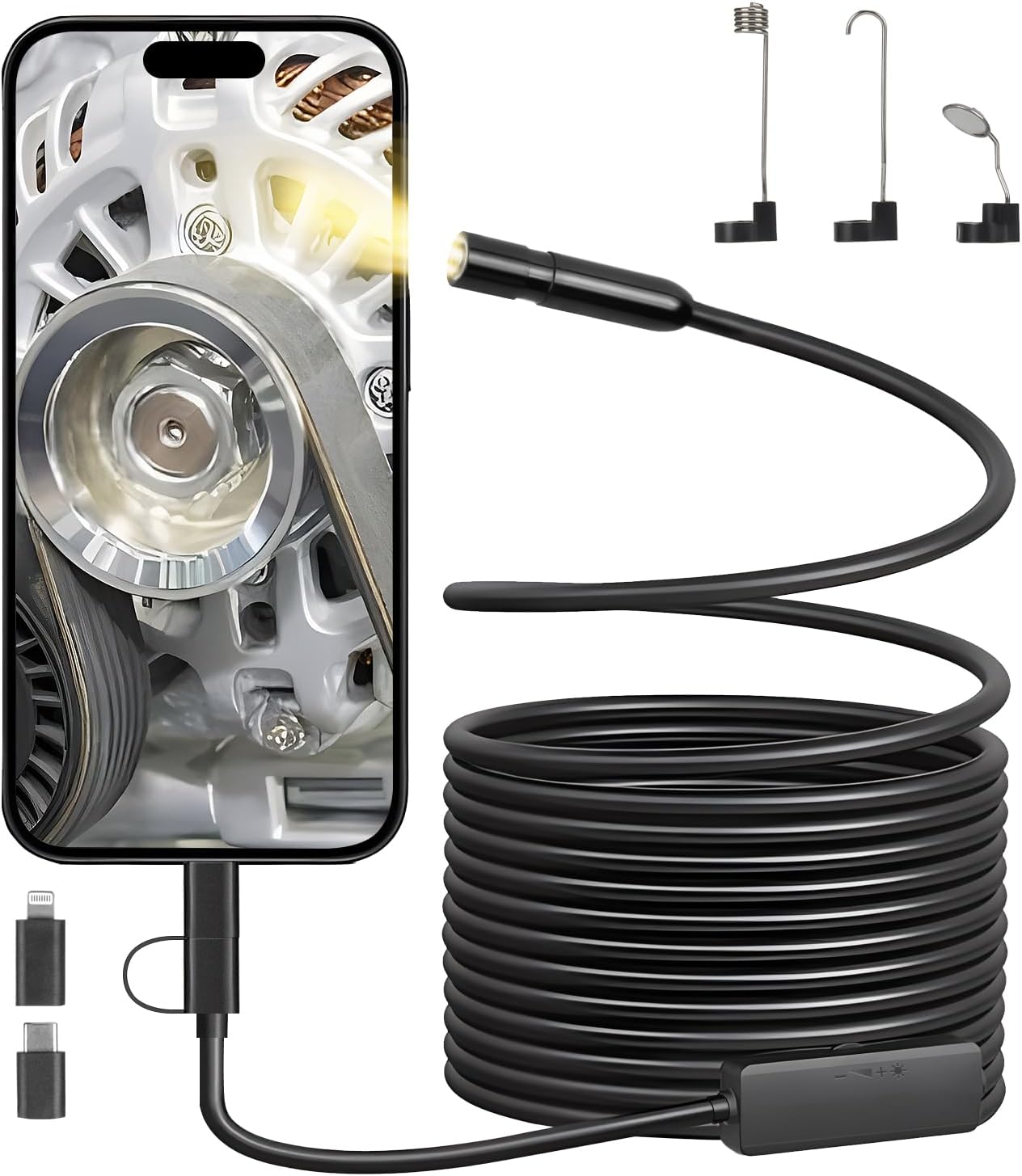 Amazon.com: [Dual-Lens] Endoscope Camera with Light, 1920P Borescope ...