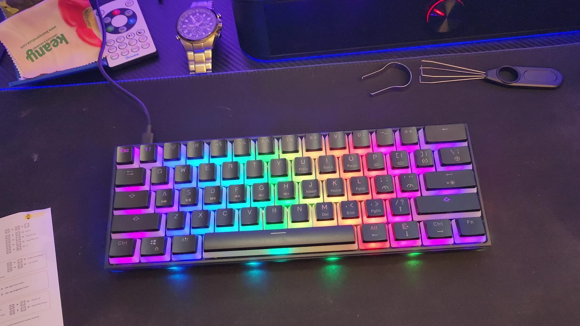 Amazon.com: DUKHARO Smart Duck XS-61K 60% TKL Wired Pudding Keycaps ...