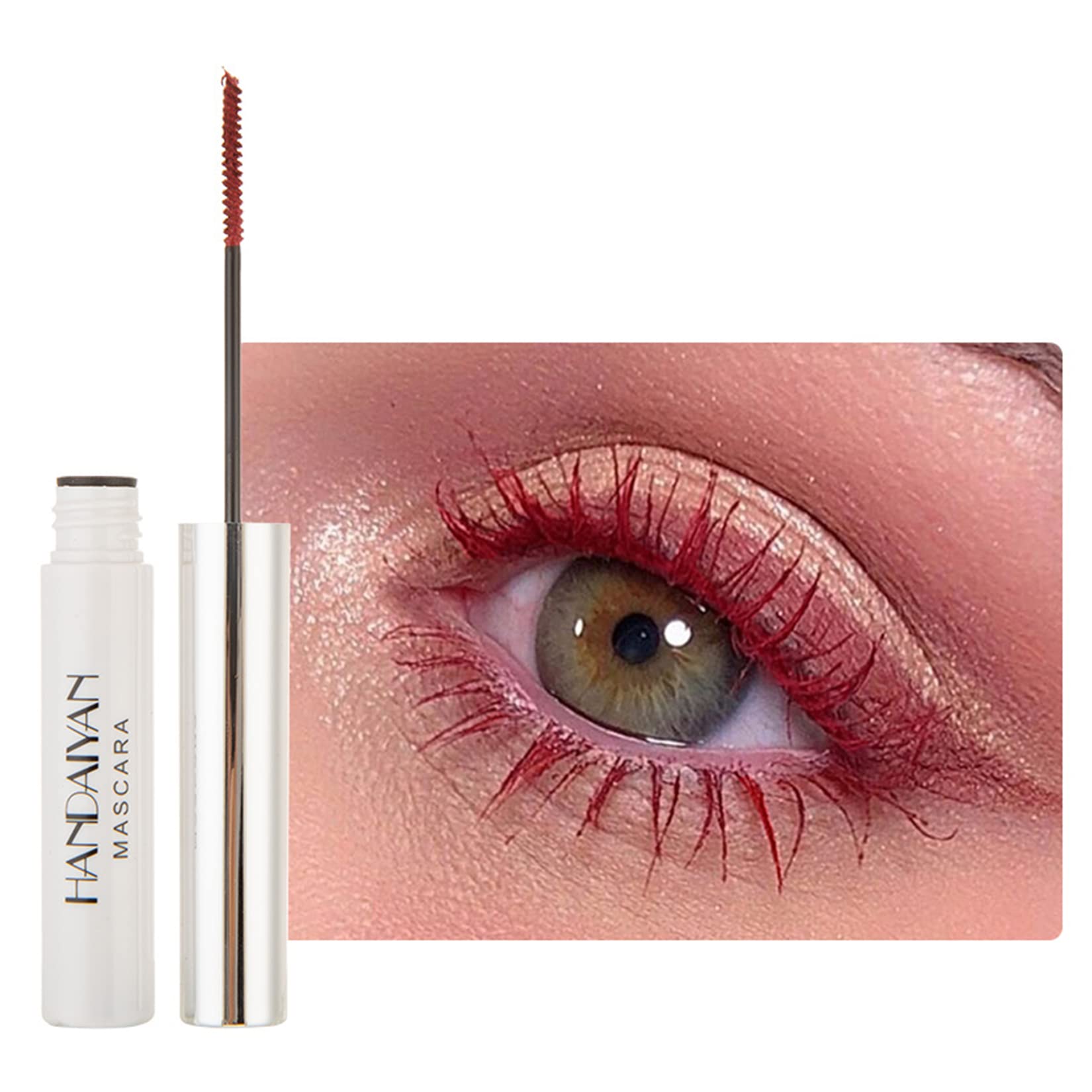 Waterproof Mascara, Dark-red Mascara, 4D Fiber Mascara Colorful Mascara ...