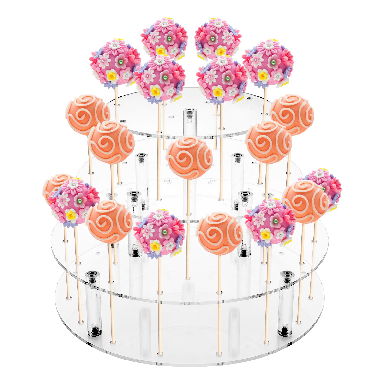 Amazon.com: Cake Pop Stand, Bettoor 36 Holes Acrylic Cake Pop Holder, 3 ...