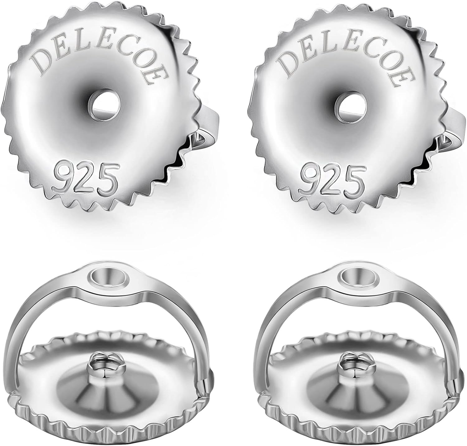 Amazon.com: 2 Pairs Screw Earring Backs,925 Sterling Silver Screw on ...