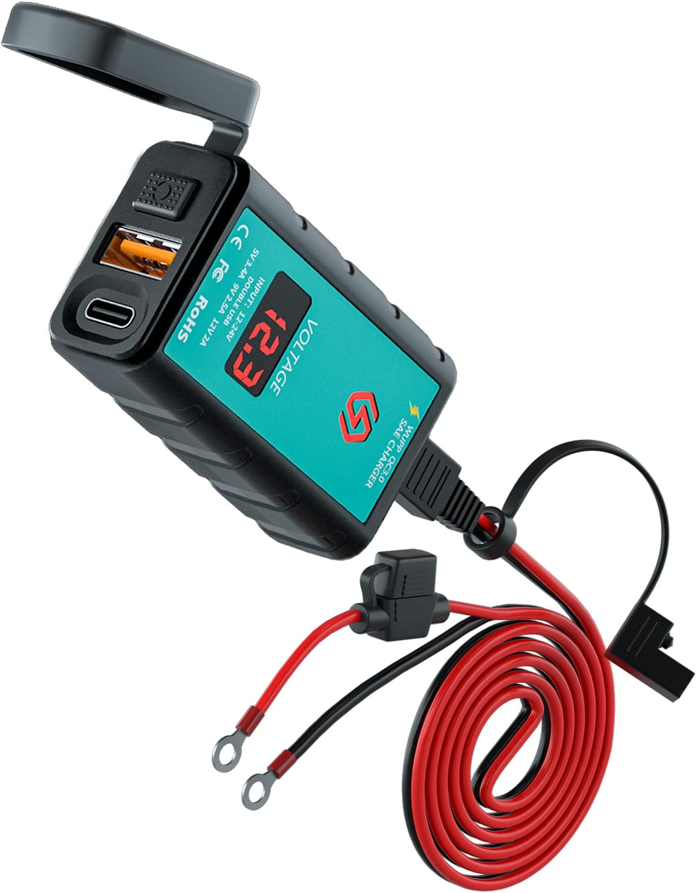 eSynic Motorrad USB Ladegerät Universal USB Stromversorgung Port 2.1A ...