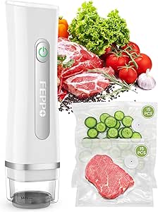 Amazon.com: FEPPO Vacuum Sealer for Food with Visible Water Tank, Handheld Saver Compact Vacuum ...