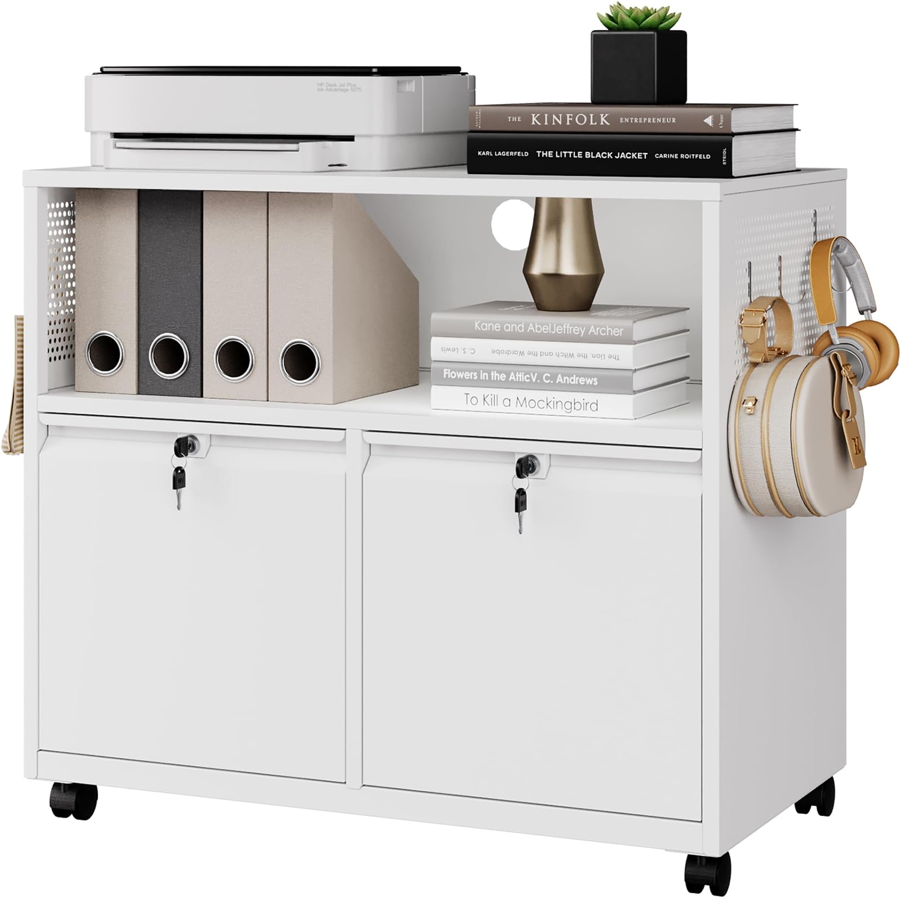 Amazon.com: LITTLE TREE Modern 2 Drawer File Cabinet, Large Storage ...