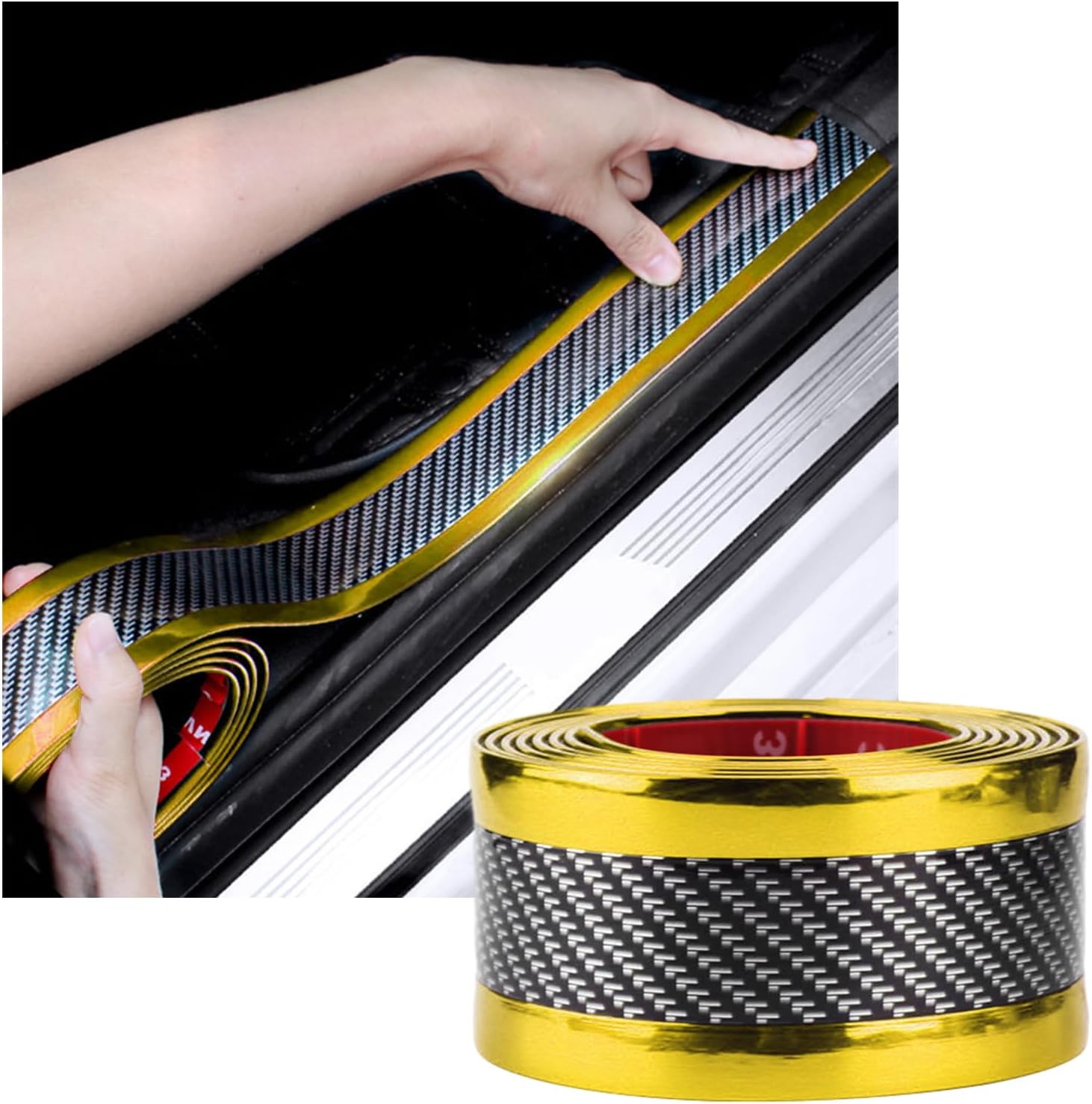Amazon.com: Car Door Edge Entry Guards, 5D Carbon Fiber Anti-Collision ...