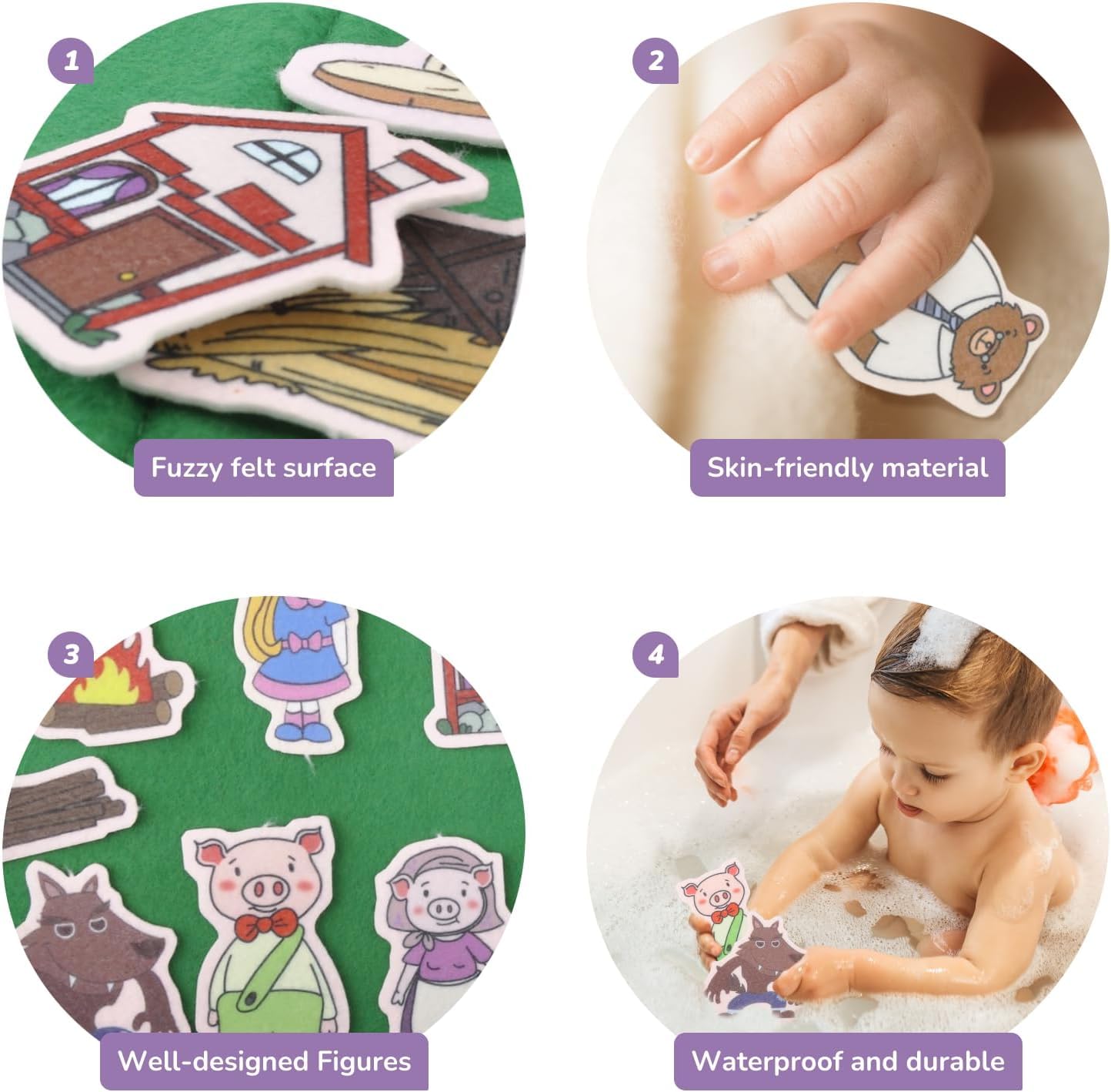 Snapklik.com : 12 Pack Felt/Flannel Board Story Pieces, PRECUT Felt ...