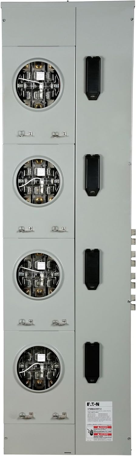 Eaton 37MM420R12 3-Phase Commercial Meter Stack Module 7 Jaw 4 Socket ...