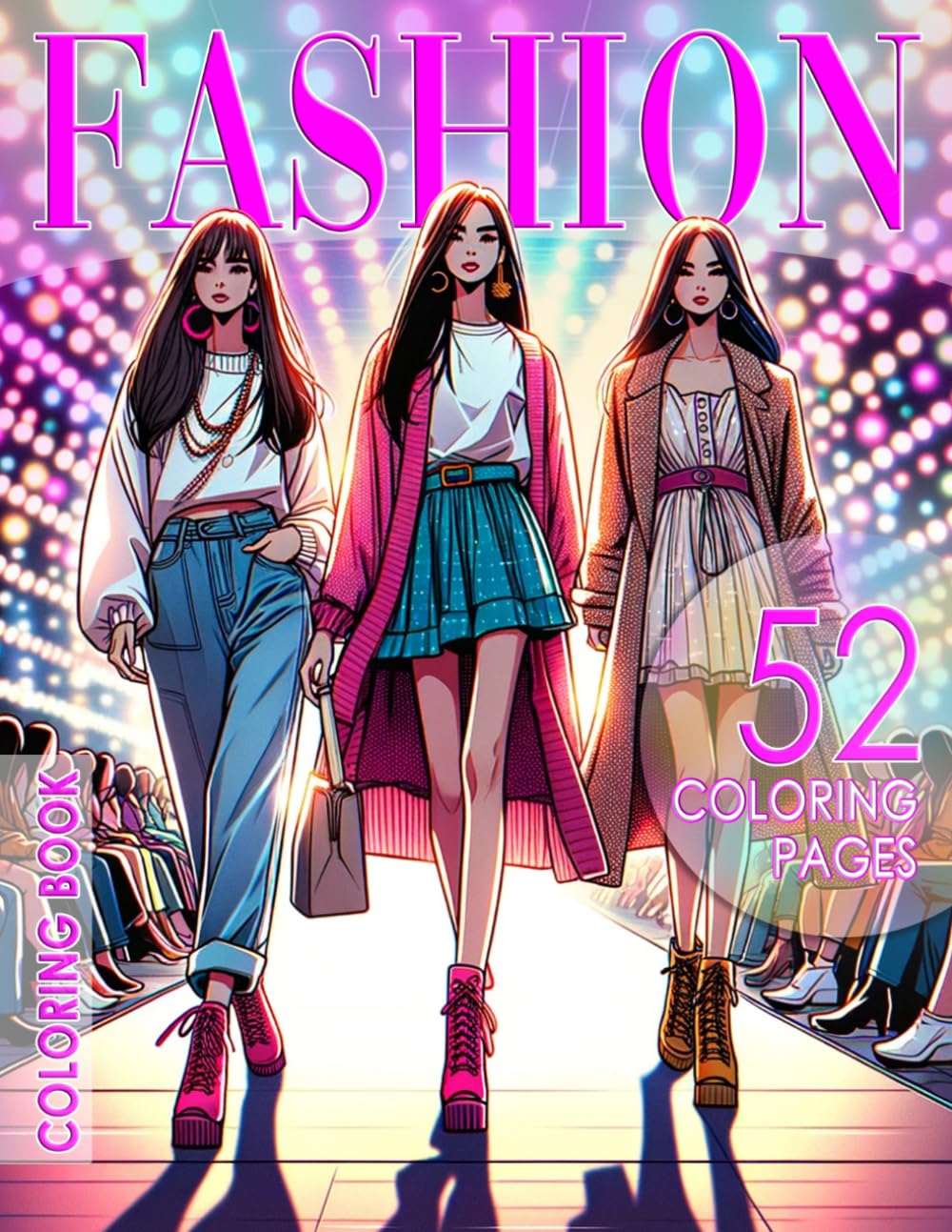 Amazon.com: DOJA Books | FASHION Coloring Book | 52 Fashion Women ...