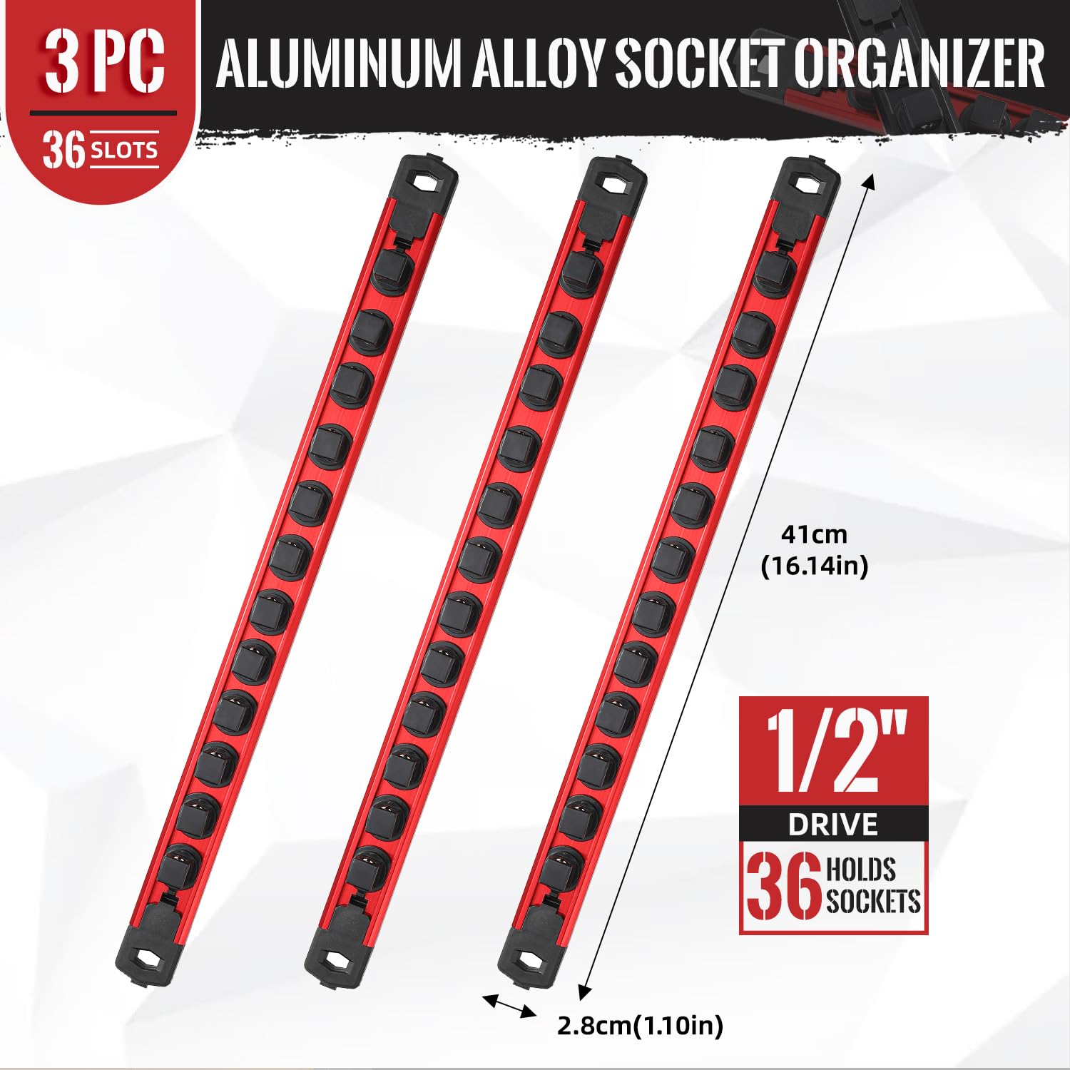 Snapklik.com : Reniteco Magnetic Socket Organizer, 3-Piece Heavty Duty ...