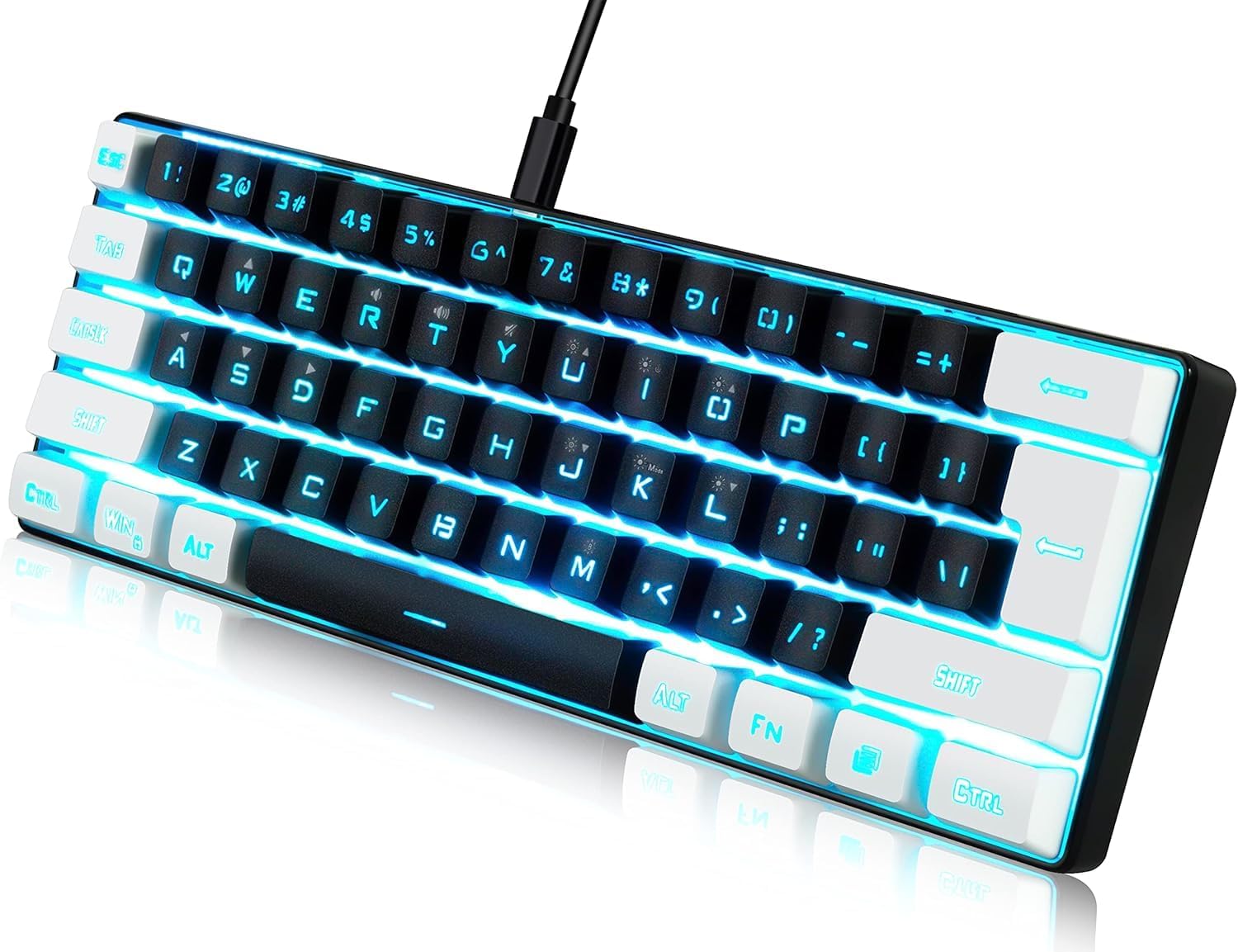 Amazon.com: abucow Gaming Keyboard Minimalist Portable Wired Ultra ...