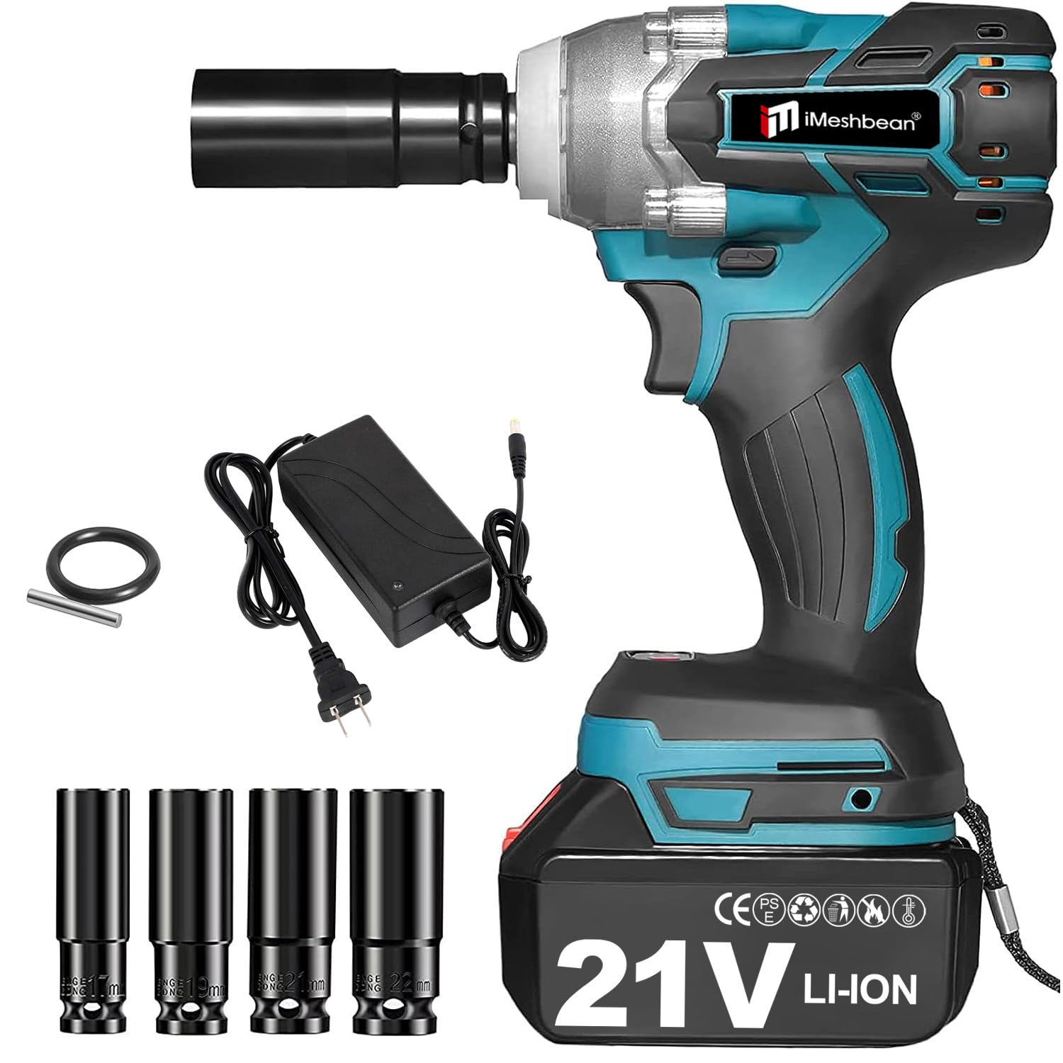21V Cordless Impact Wrench,1/2" Powerful Brushless Motor Electric ...