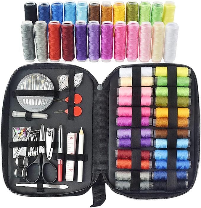Amazon.com: 90pcs Sewing Kit for Beginners Sewing Thread Organizer with ...