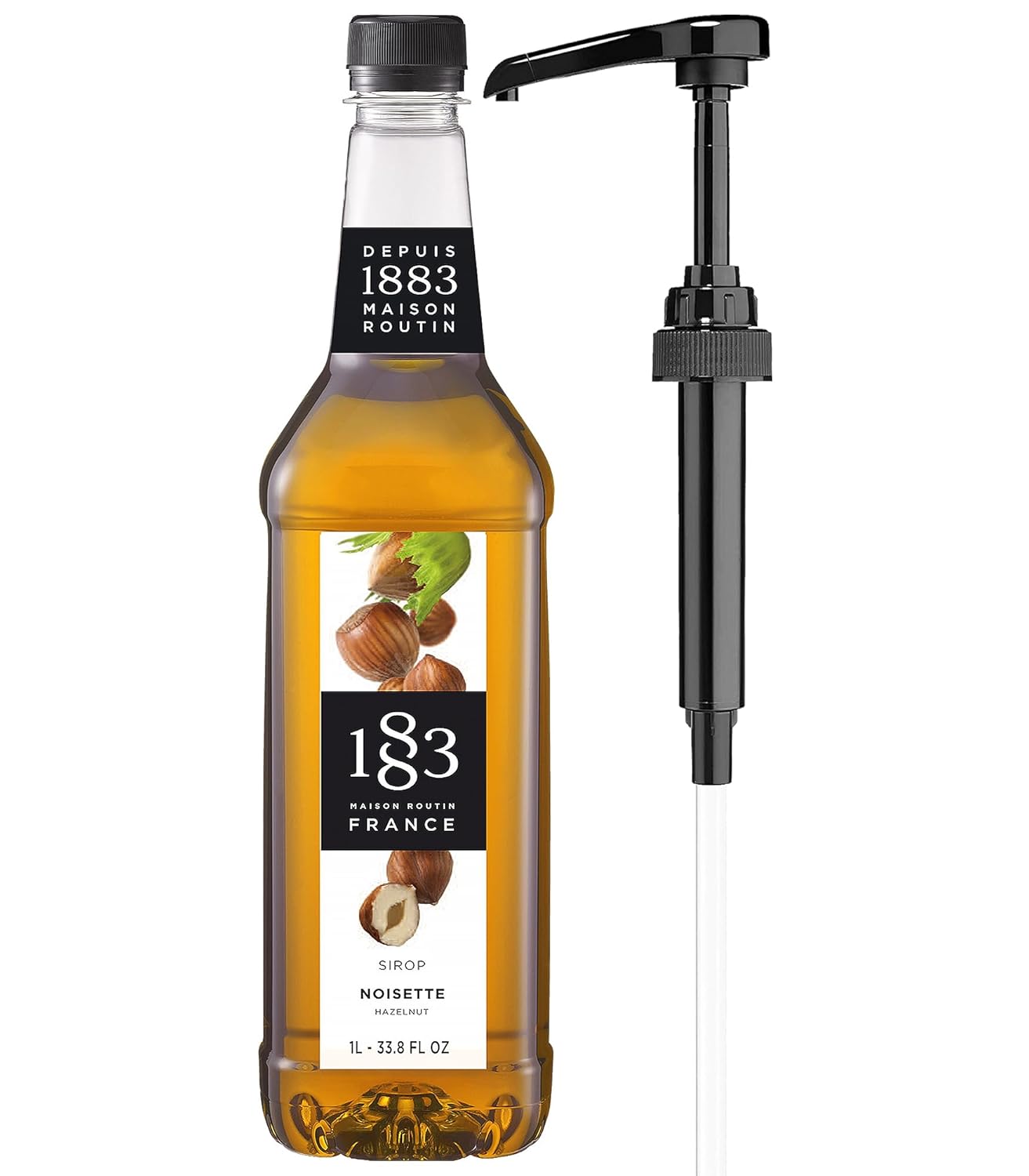 Amazon.com: Hazelnut Syrup with Pump for Hot & Cold Drinks - 1 Liter 33 ...