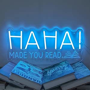 HAHA! Neon Sign, Made You Read Led Light, Handmade Book Decor ...