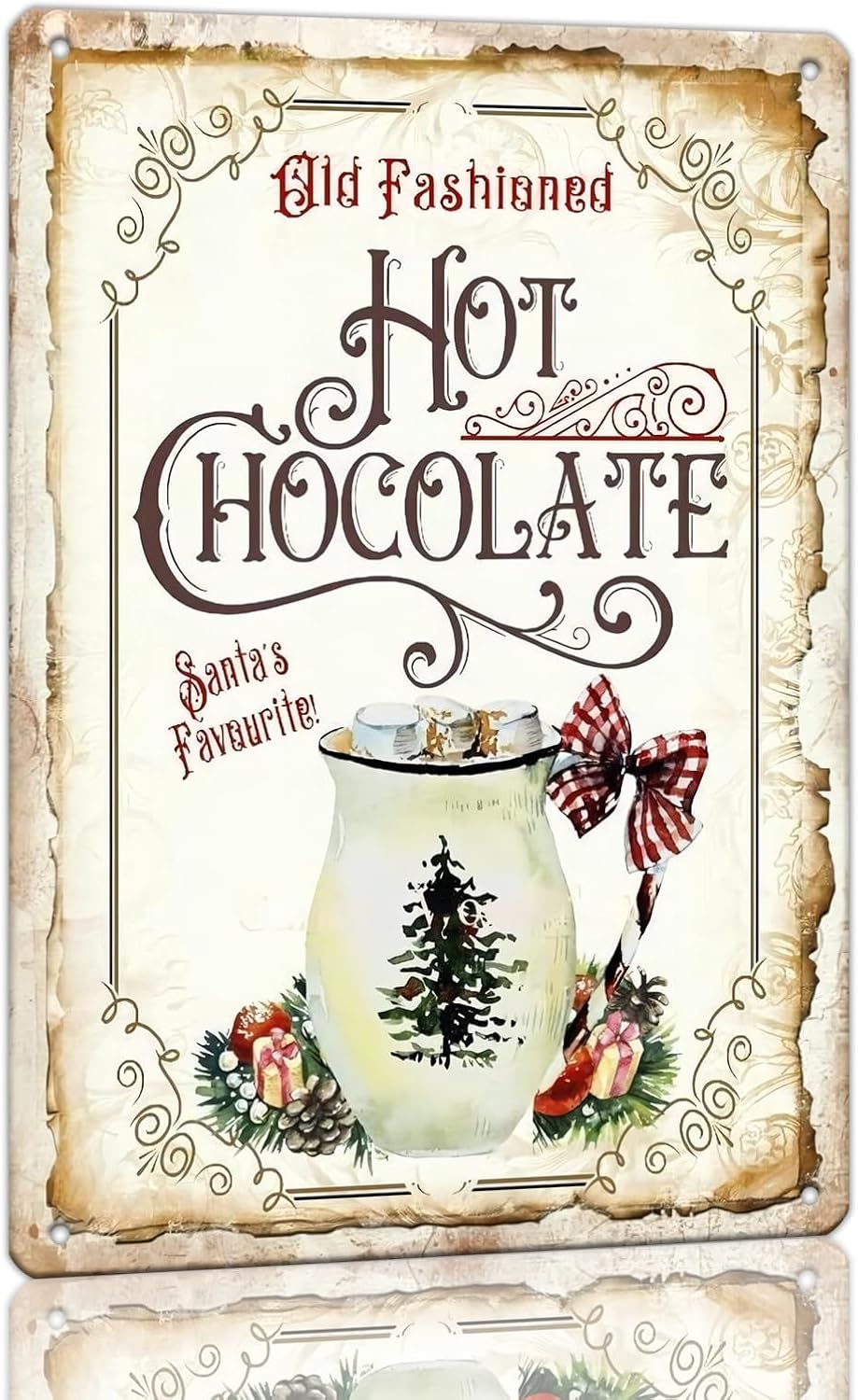 Amazon.com: Christmas Hot Chocolate Sign, Hot Chocolate Bar Sign Tag ...