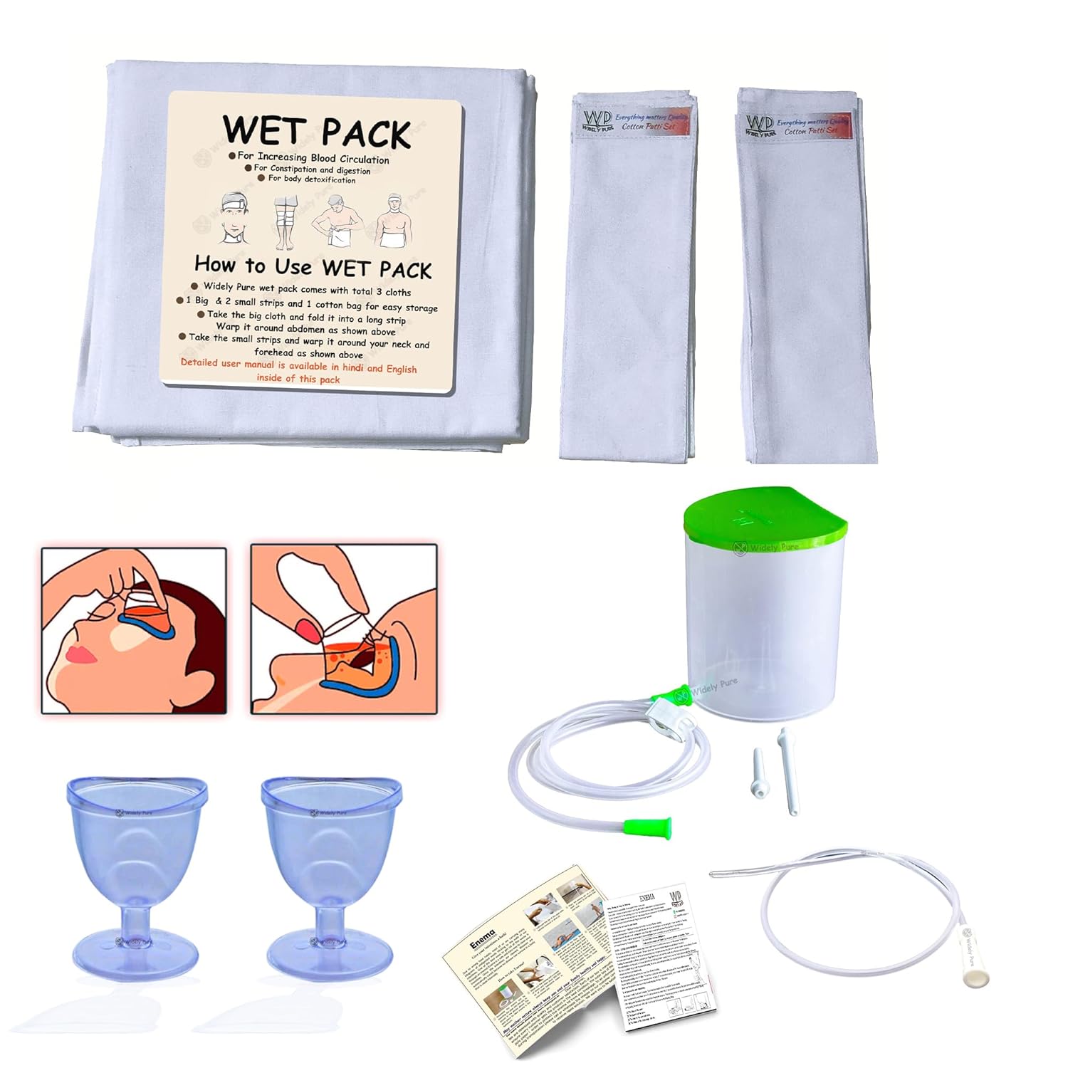Rusho Anema kit Satvik Movement 1500ml and wet pack cotton patti satvik ...