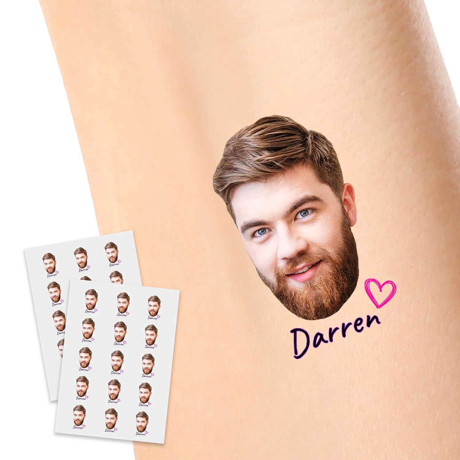 Amazon.com : Personalized Temporary Tattoo With Photo Face Name Logo ...