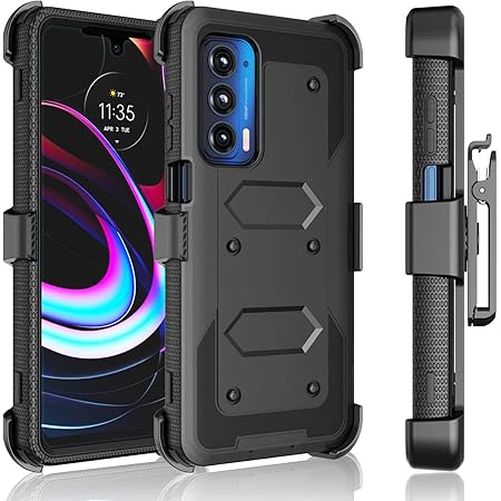 Amazon.com: for Motorola Edge 2021 / Moto Edge 5G UW Case: Built-in Screen Protector Kickstand ...