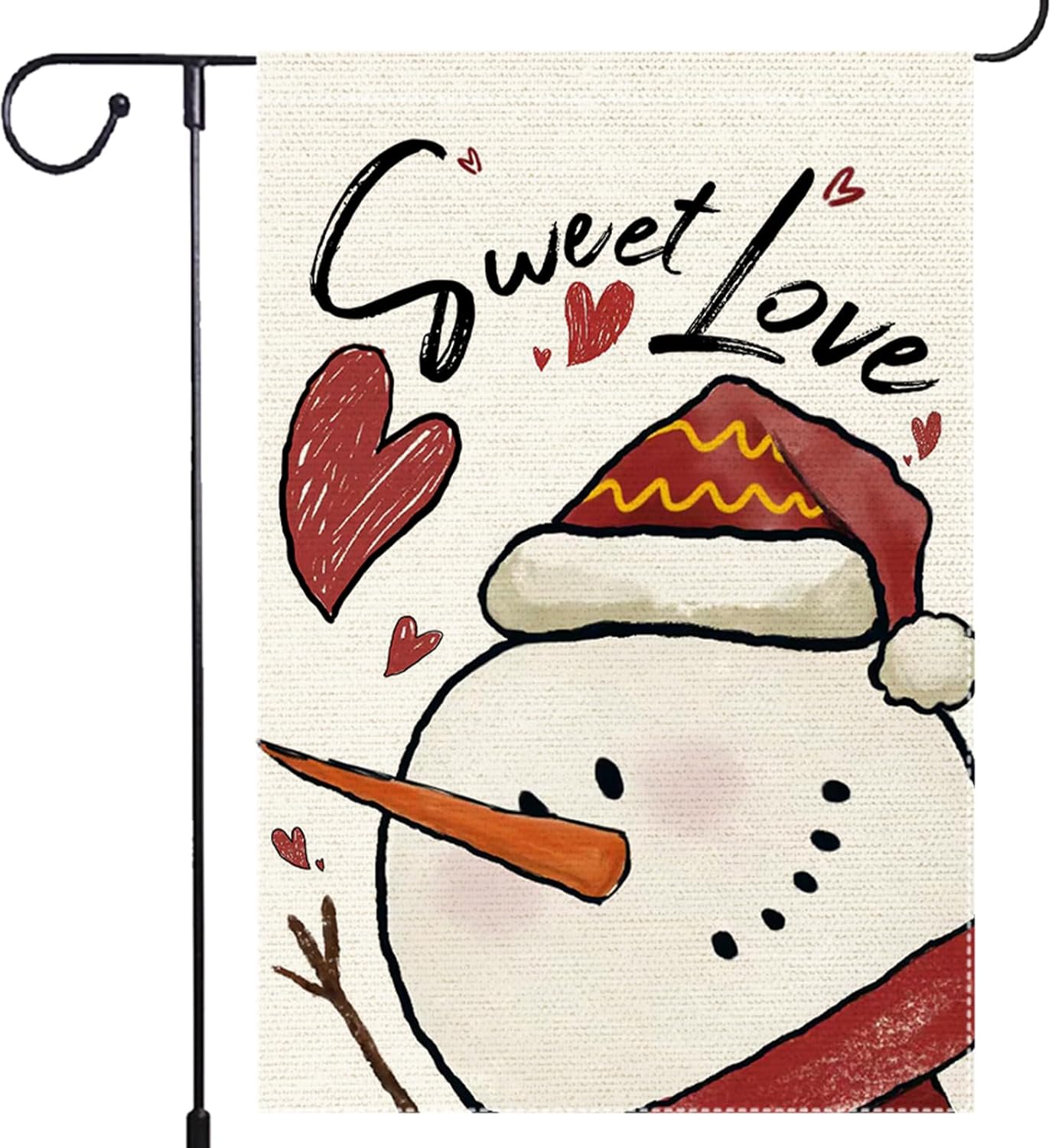 Amazon.com : Sweet Love Snowman Snowflake Winter Christmas Garden Flag ...