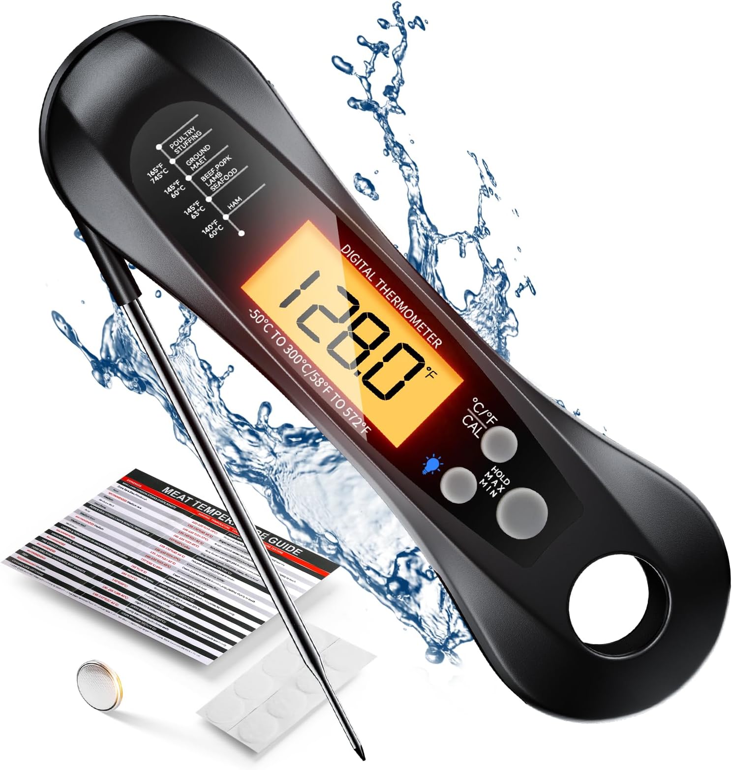 Amazon.com: Digital Instant Read Meat Thermometer with Foldable Probe ...