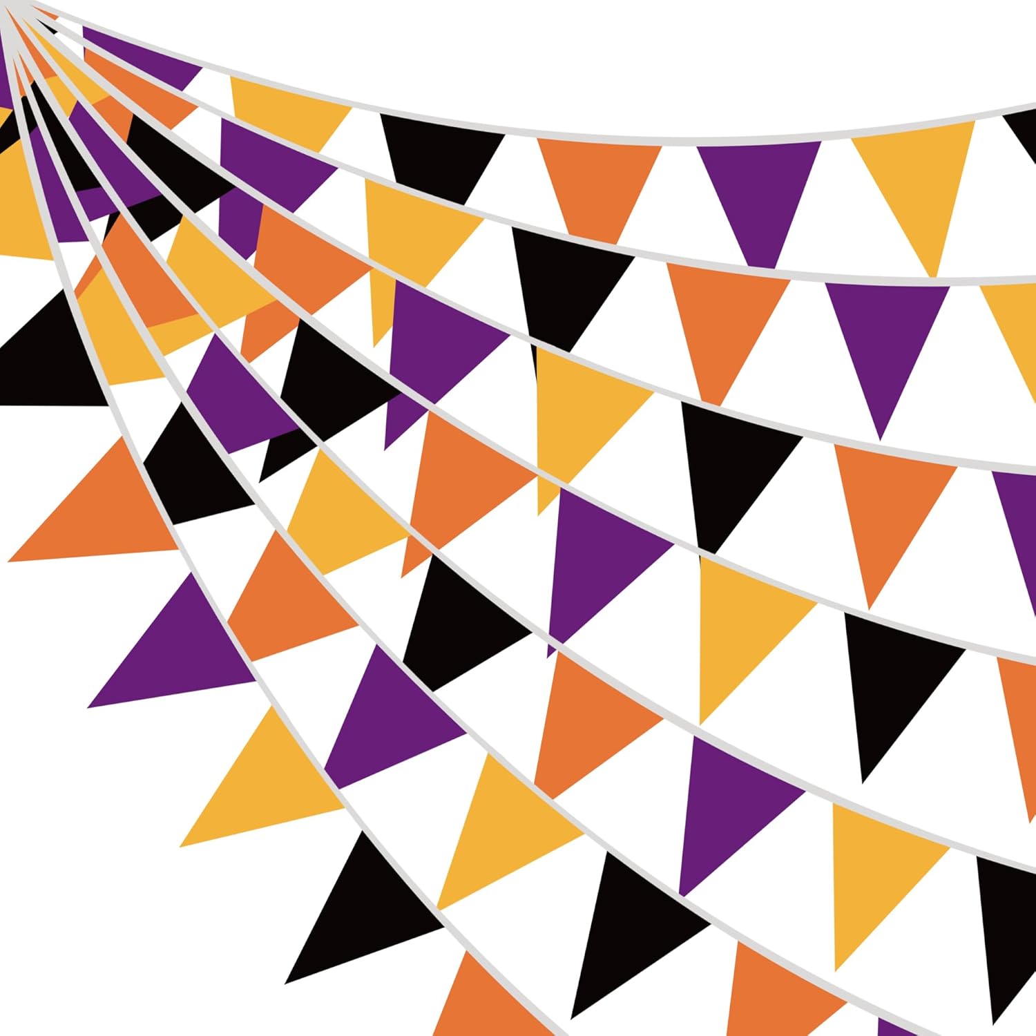 Amazon.com: Lucleag 32.8 ft Halloween Banners Triangle Flag, Black ...