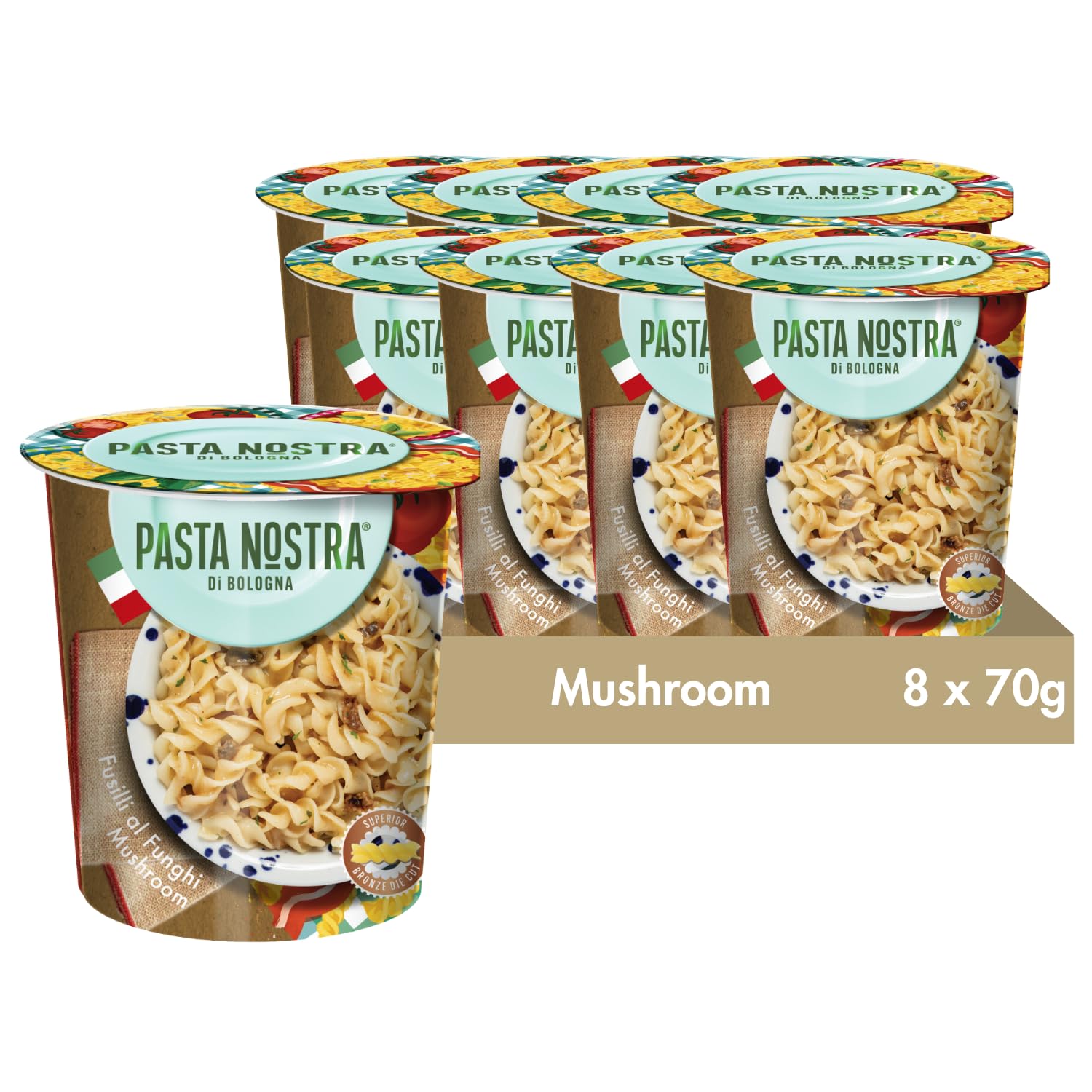Pasta Nostra | Instant Pasta Pots, Fusilli Pasta with a Mushroom Sauce ...