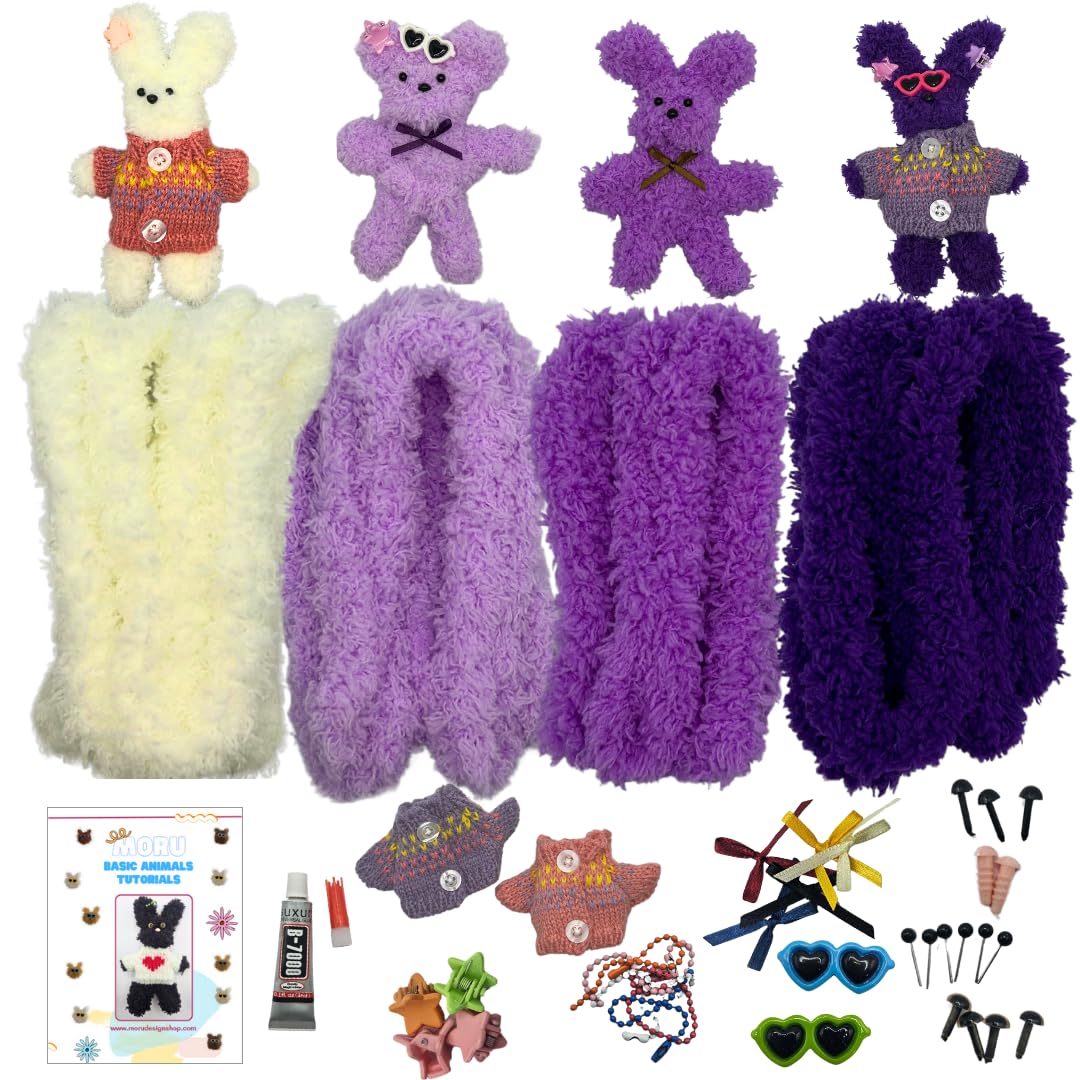 Amazon.com: Moru Fur Pipe Cleaner Craft Kit # 2, Soft & Thick Teddy Fur ...
