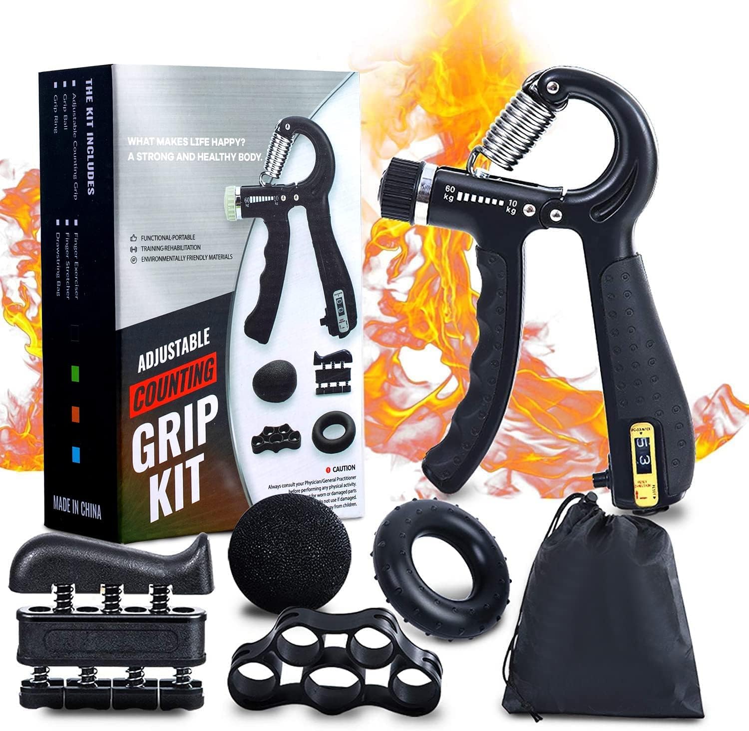 SUCITY 5 Pack Hand Grip Strengthener Trainer Kit - Hand Strengthener ...