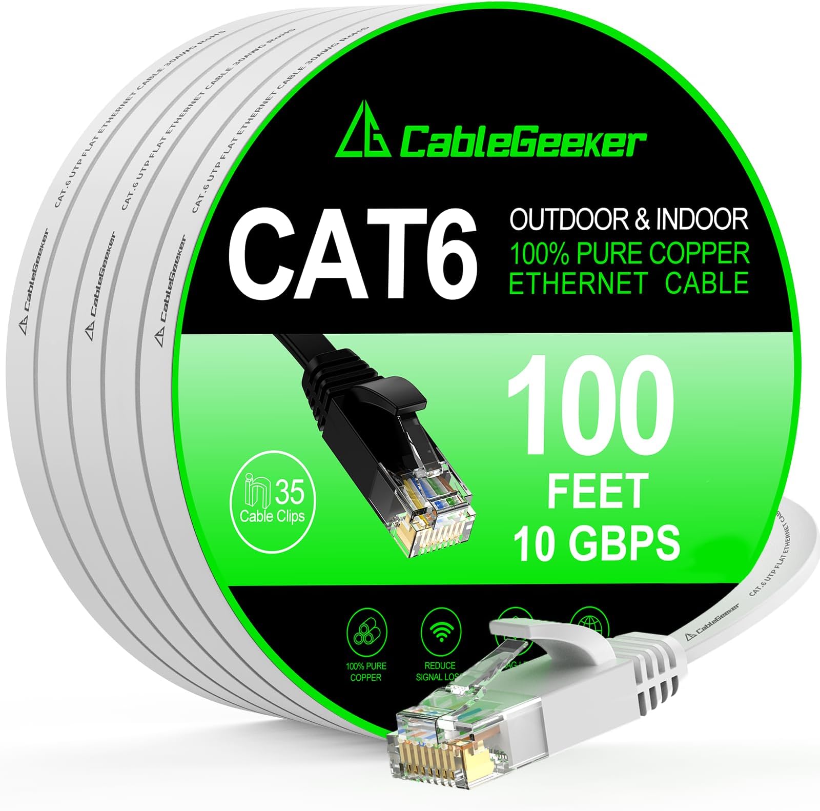 Amazon.com: Flat Ethernet Cable with Break-Proof Design, Internet/LAN ...