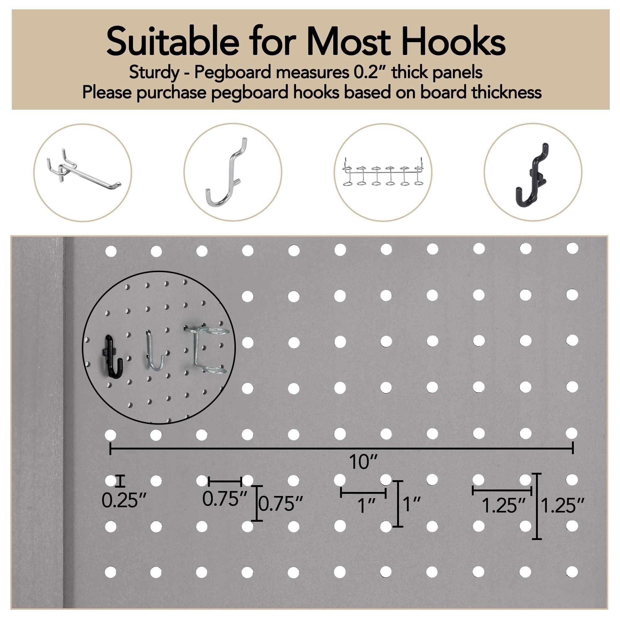 Snapklik.com : 4 Panel Pegboard Display, 5 Ft Wood Folding Privacy ...