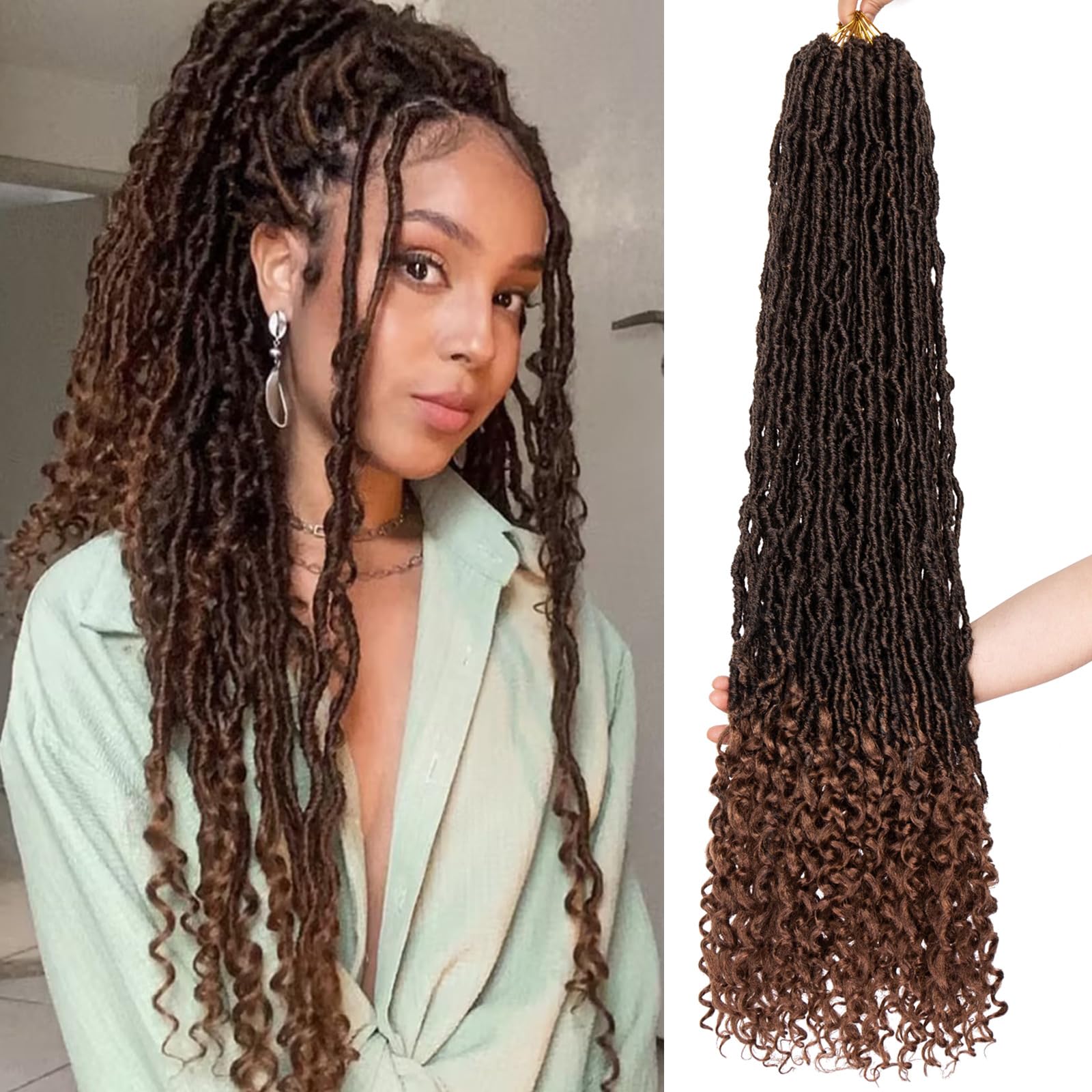 Snapklik.com : Leeven 30 Inch 7 Packs Goddess Faux Locs Crochet Hair ...
