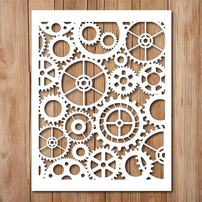 Amazon.com : 1 Pc Gear Stencil - Steampunk Gears Inspirational Street ...
