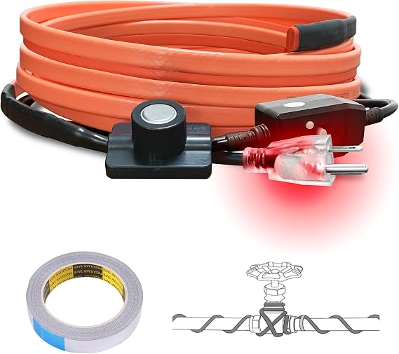 Cupohus Heat Tape for Water Pipes with Thermostat 9FT, Freeze ...