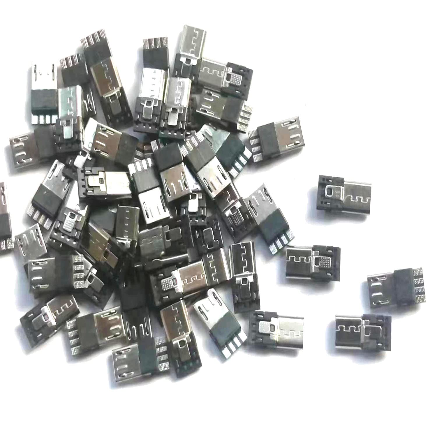 30PCS USB Type B Standard Micro Port Male Solder Plug 5pin Male Jack ...