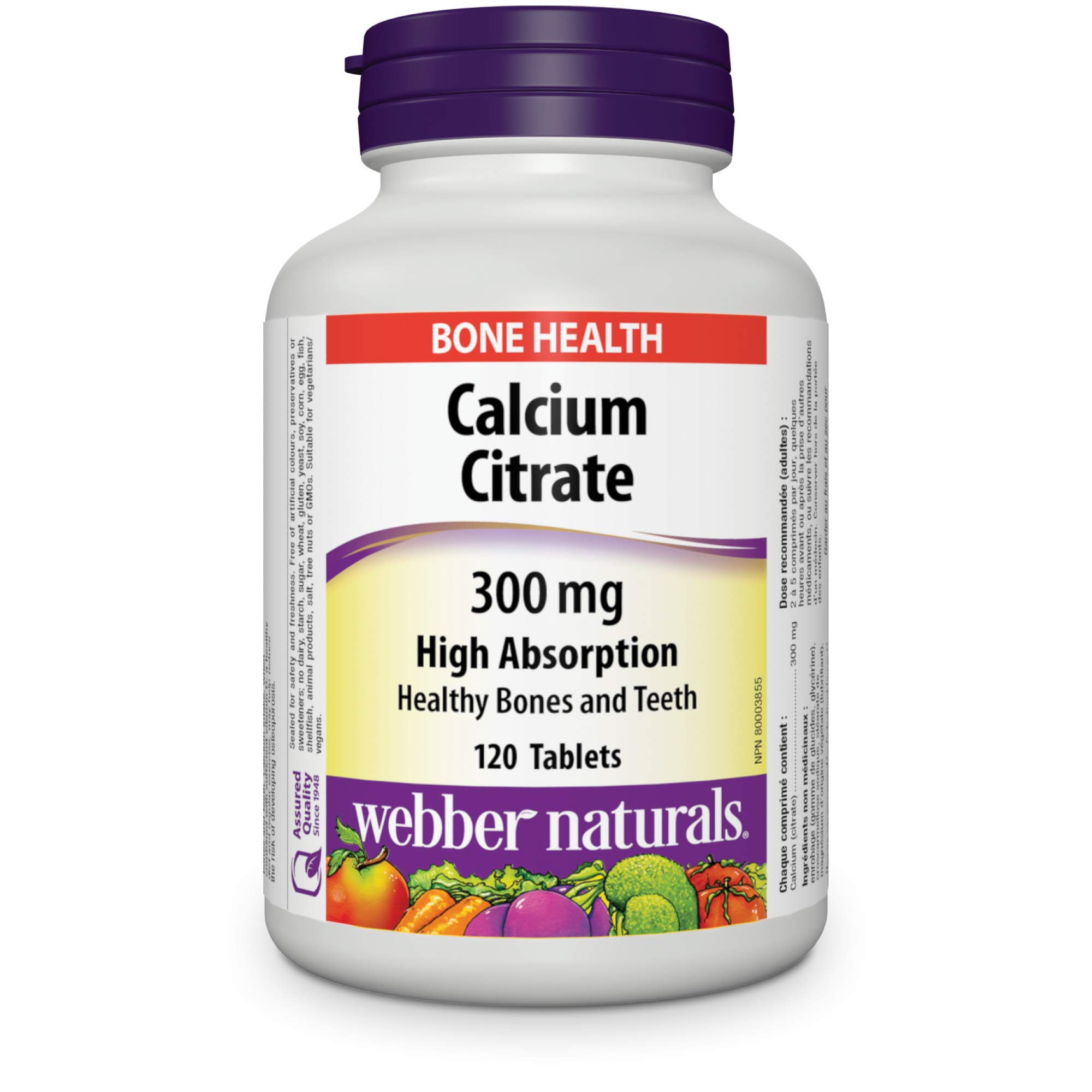 Webber Naturals Calcium Citrate, 120 Tablets, High Absorption, Helps ...