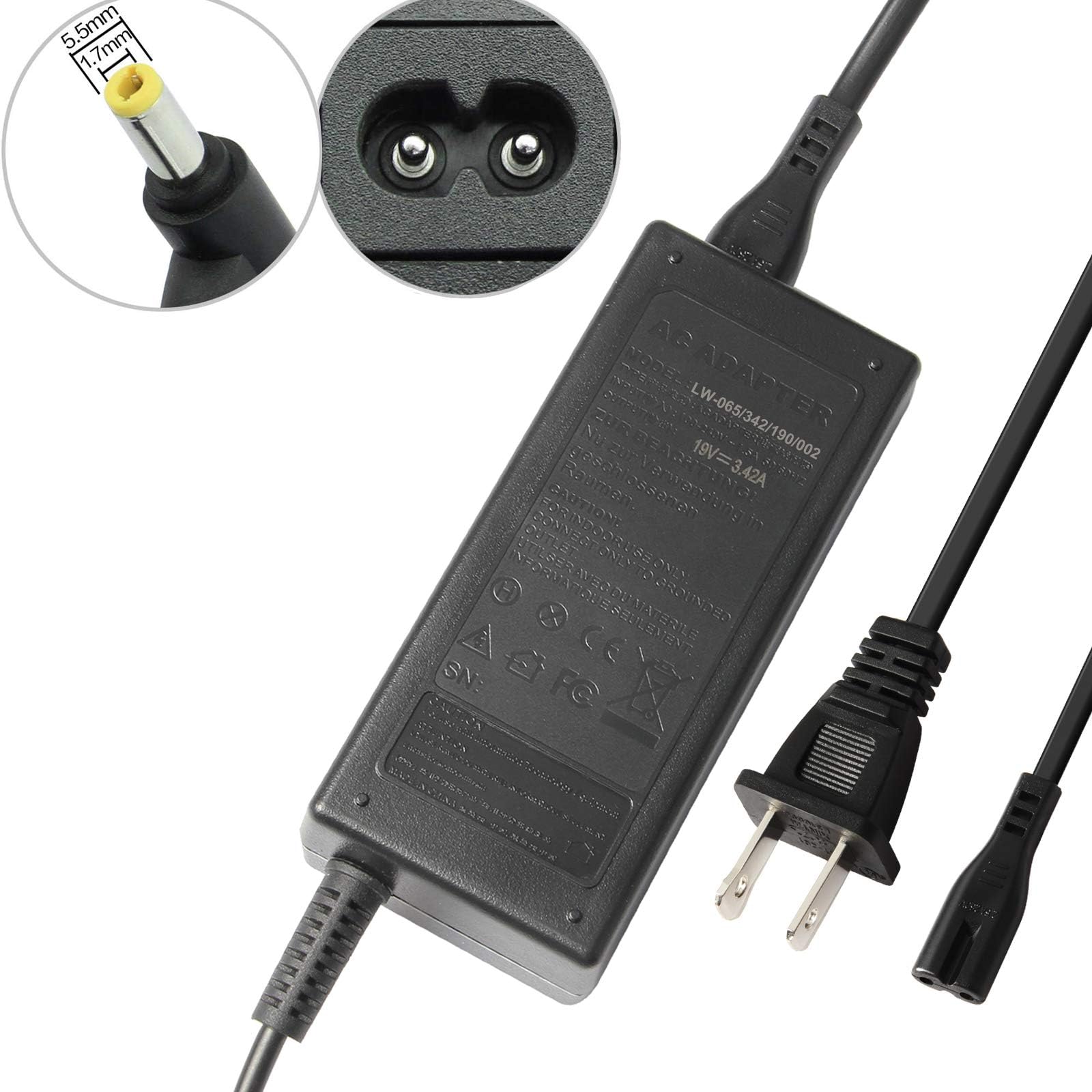 Amazon.com: 19V Power Cord for Acer Monitor R240HY SB220Q SA230 S231HL ...