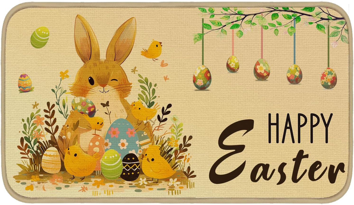 Amazon.com: Happy Easter Decorative Door Mat- Welcome Decorative ...