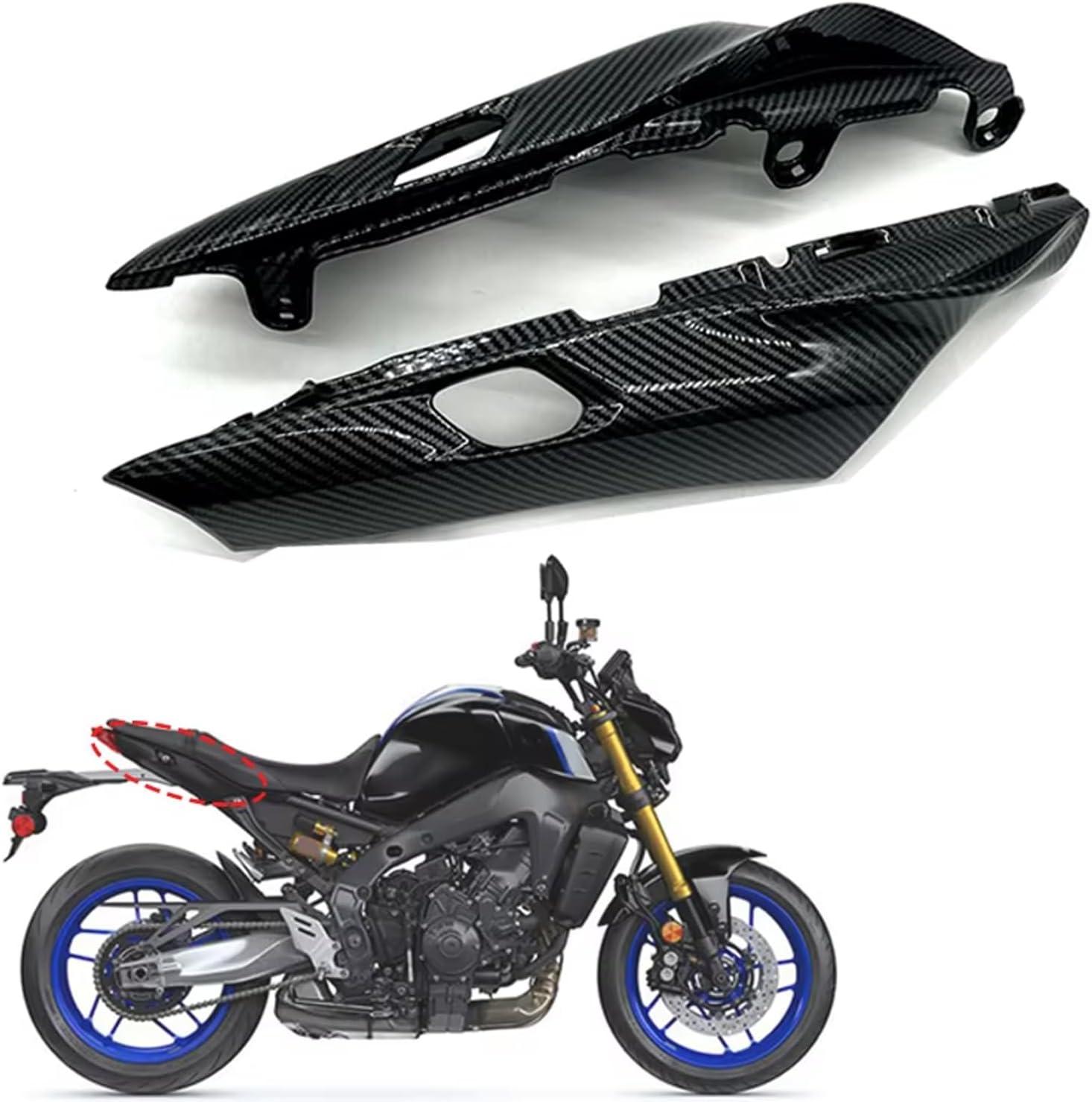 Amazon | HJSYYDS For MT09 MT 09 SP mt09 mt09sp 2021 2022 2023 2024 オートバイアクセサリー 助手席テールシート サイドパネル ...