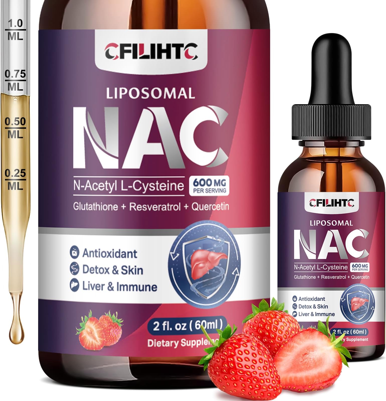 Amazon.com: Liposomal Liquid NAC Supplement N-Acetyl Cysteine Drops, N Acetyl Cysteine 600mg ...