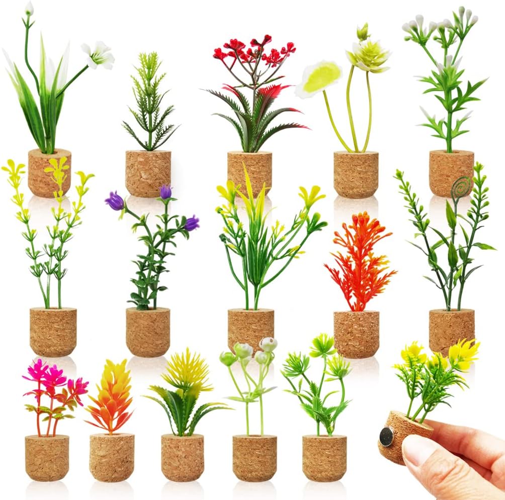 Amazon.com: Fridge Magnets-Mini Artificial Plants Refrigerator Magnets ...