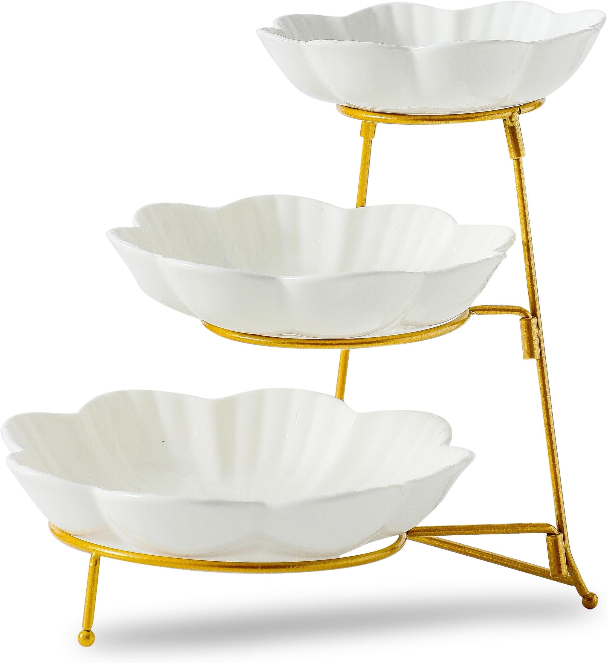 Amazon.com: XINLTC 3 Tier Serving Stand with Porcelain Serving Platter ...