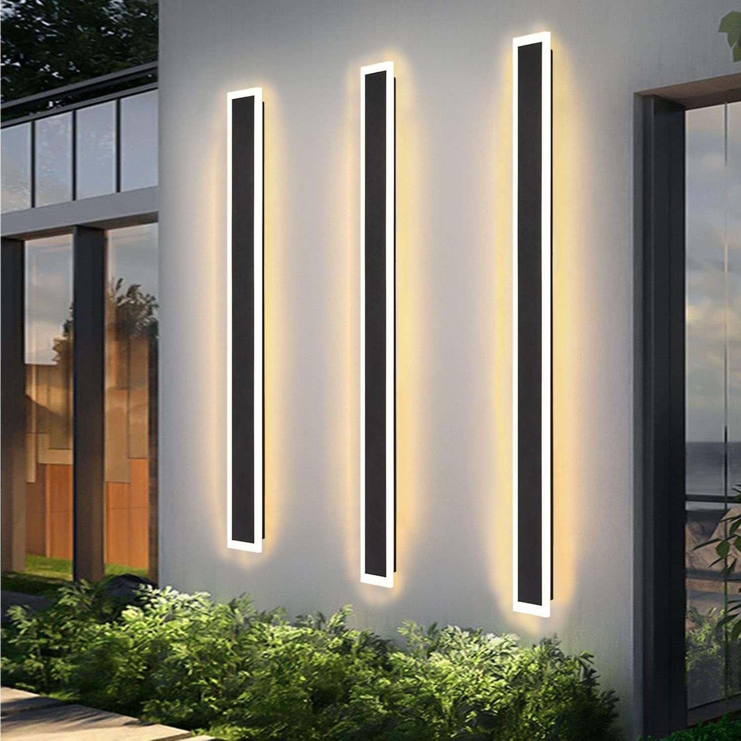 Tipace 2 Pack 47.2IN Long Outdoor LED Wall Lights,3000K Wall Light ...