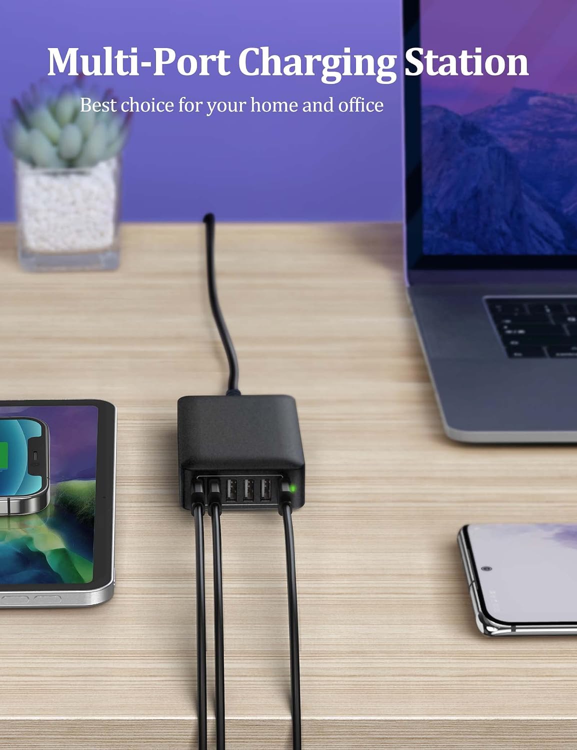 USB Charger 60W 12A 6-Port Desktop USB Charging Station with Multiple ...